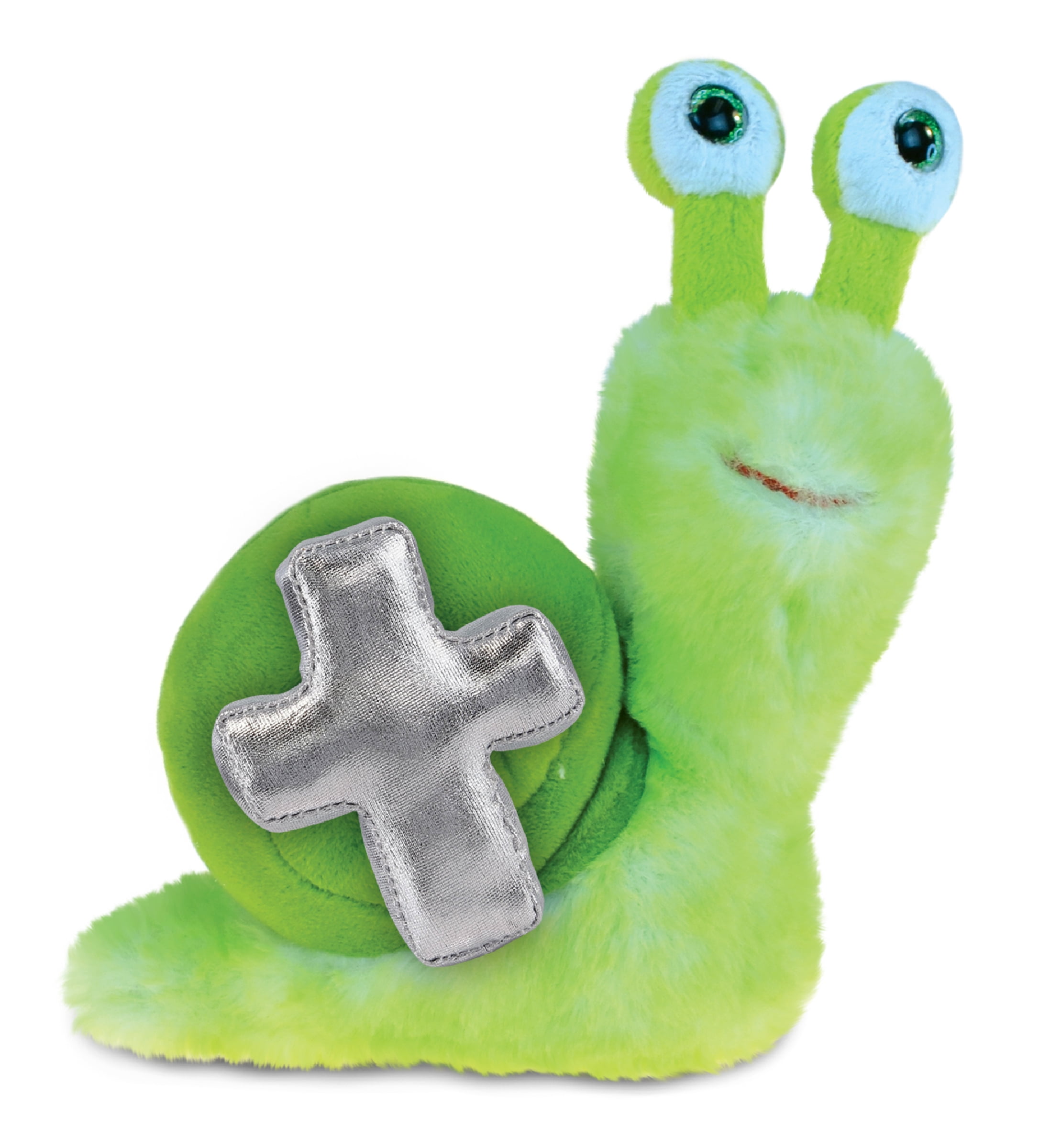 DolliBu Green Snail Stuffed Animal with Silver Cross Plush – Religious ...