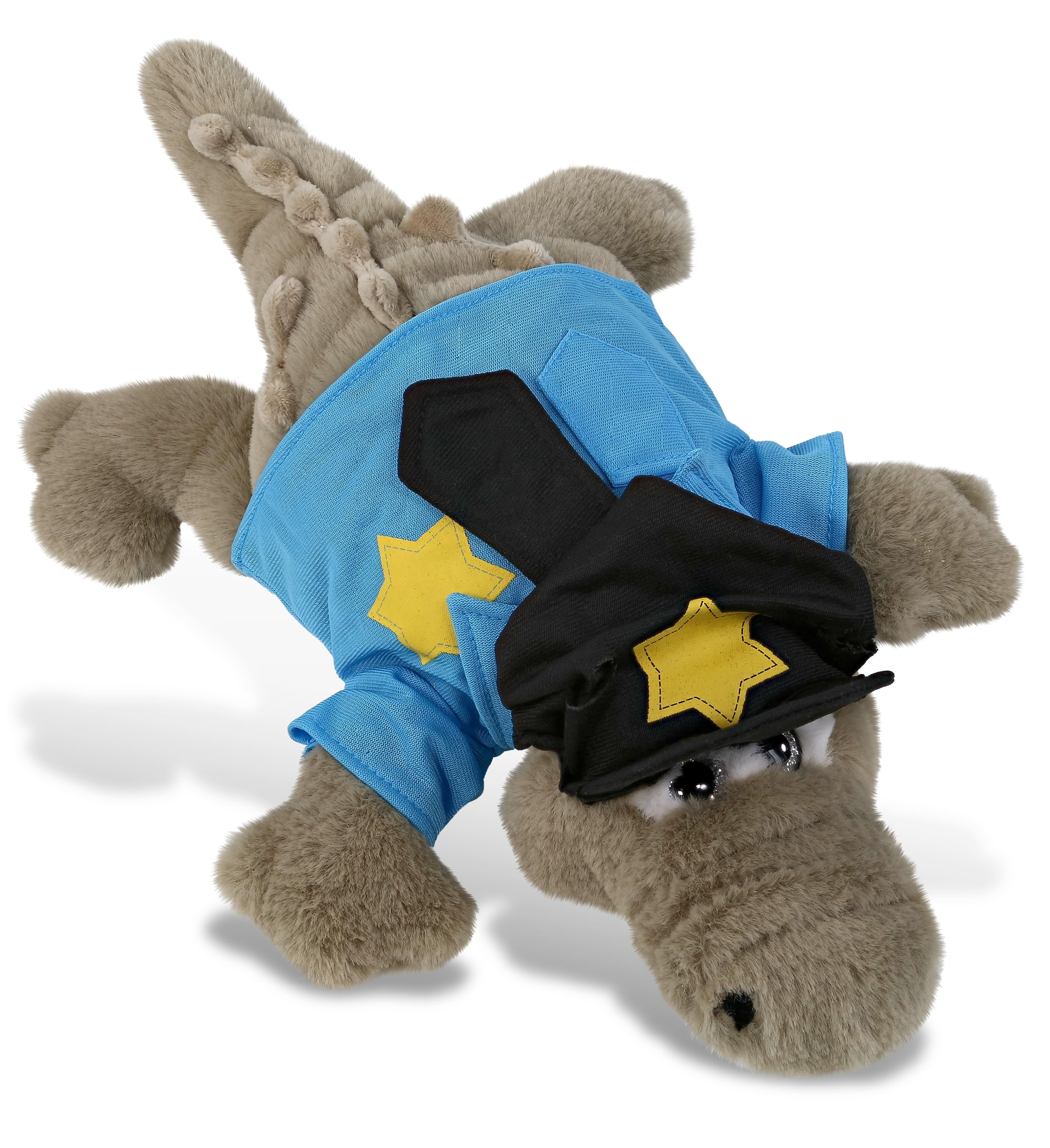 DolliBu Grey Alligator Police Officer Plush Toy – Super Soft Alligator ...