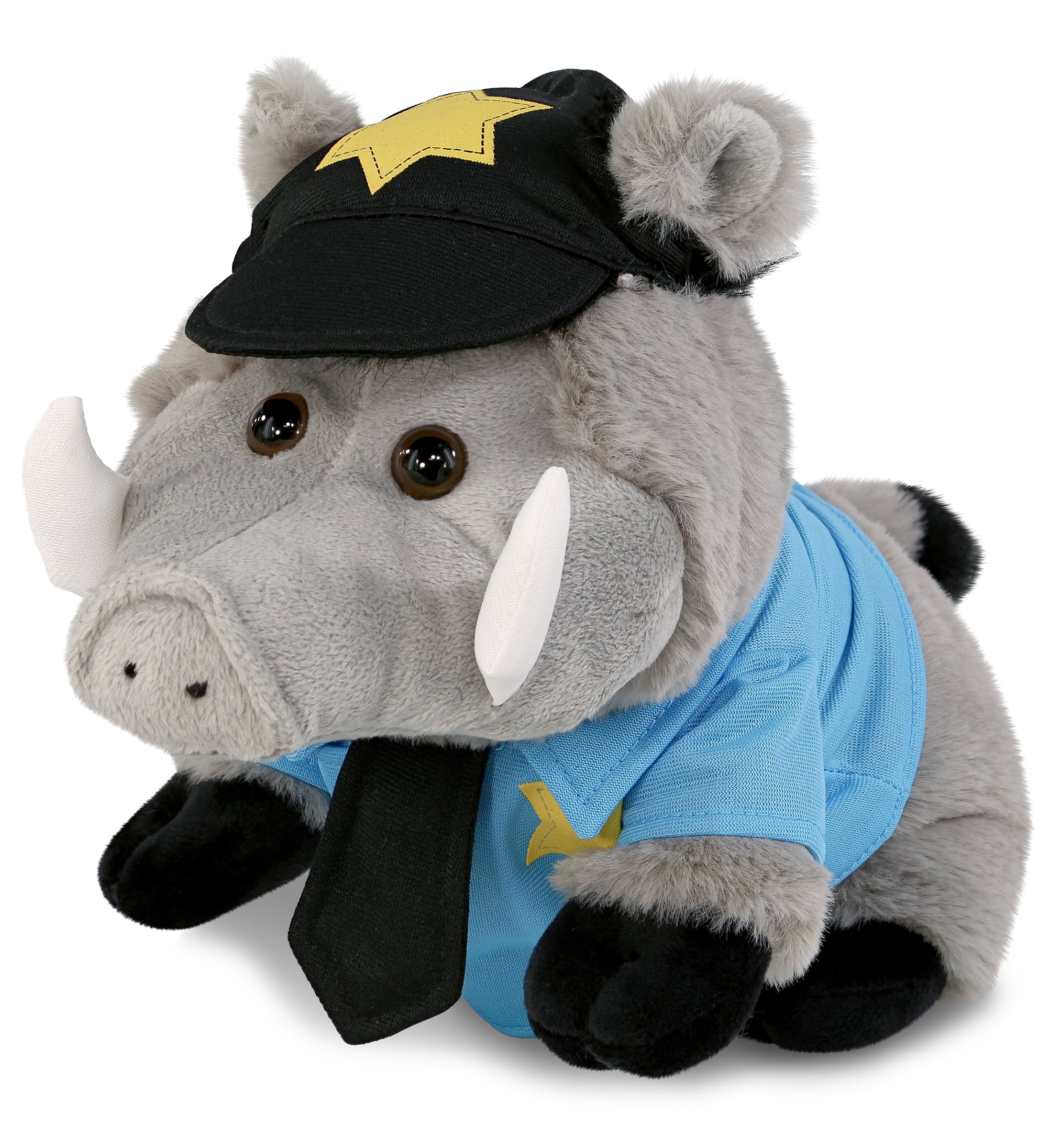 DolliBu Grey Boar Police Officer Plush Toy – Super Soft Boar Cop ...