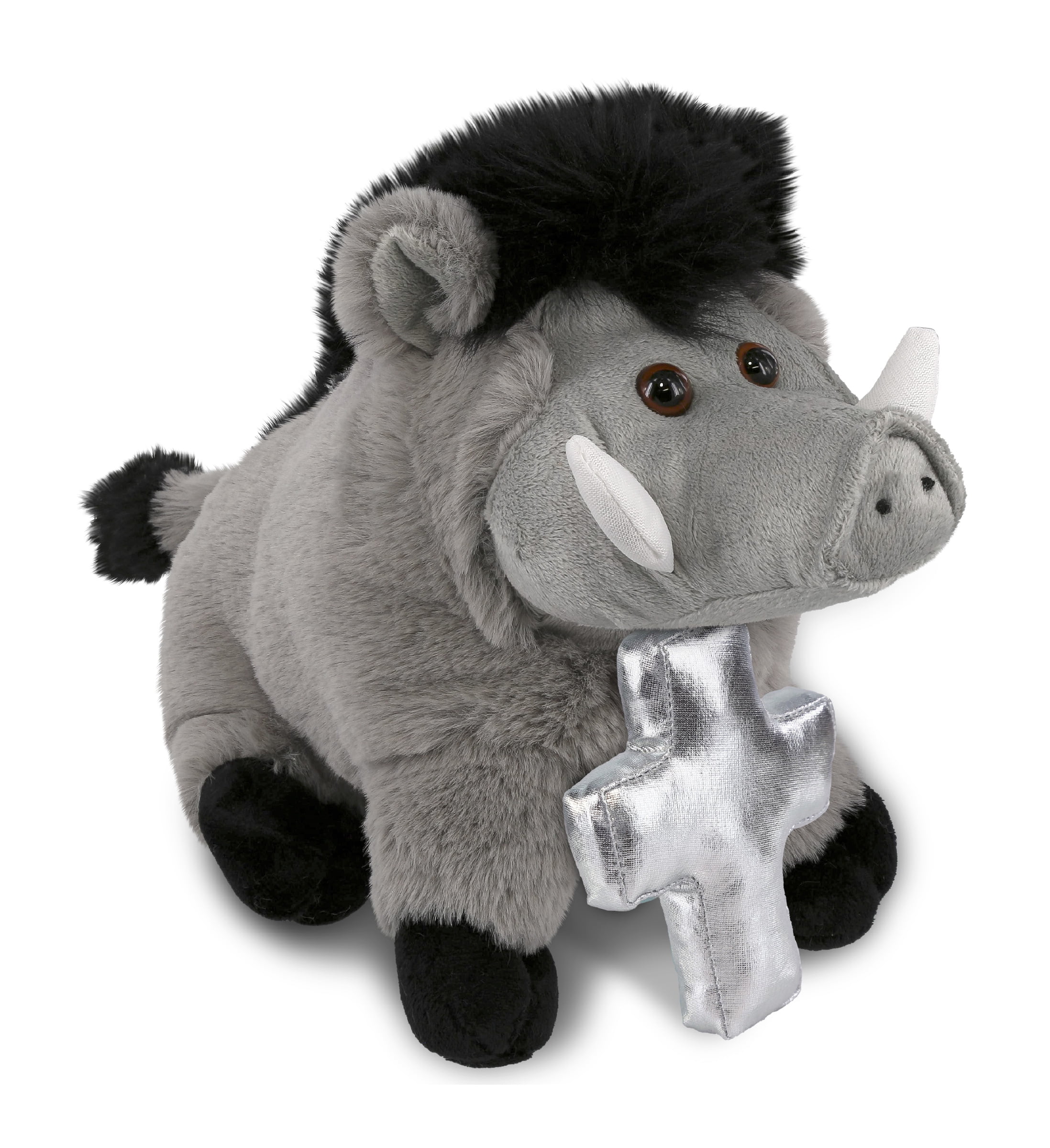 DolliBu Grey Boar Stuffed Animal with Silver Cross Plush - Religious ...