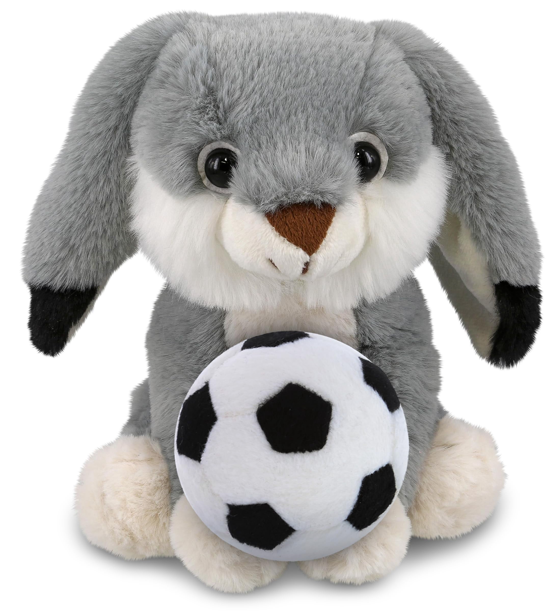 DolliBu Grey Rabbit Stuffed Animal with Soccer Ball Plush - Soft ...