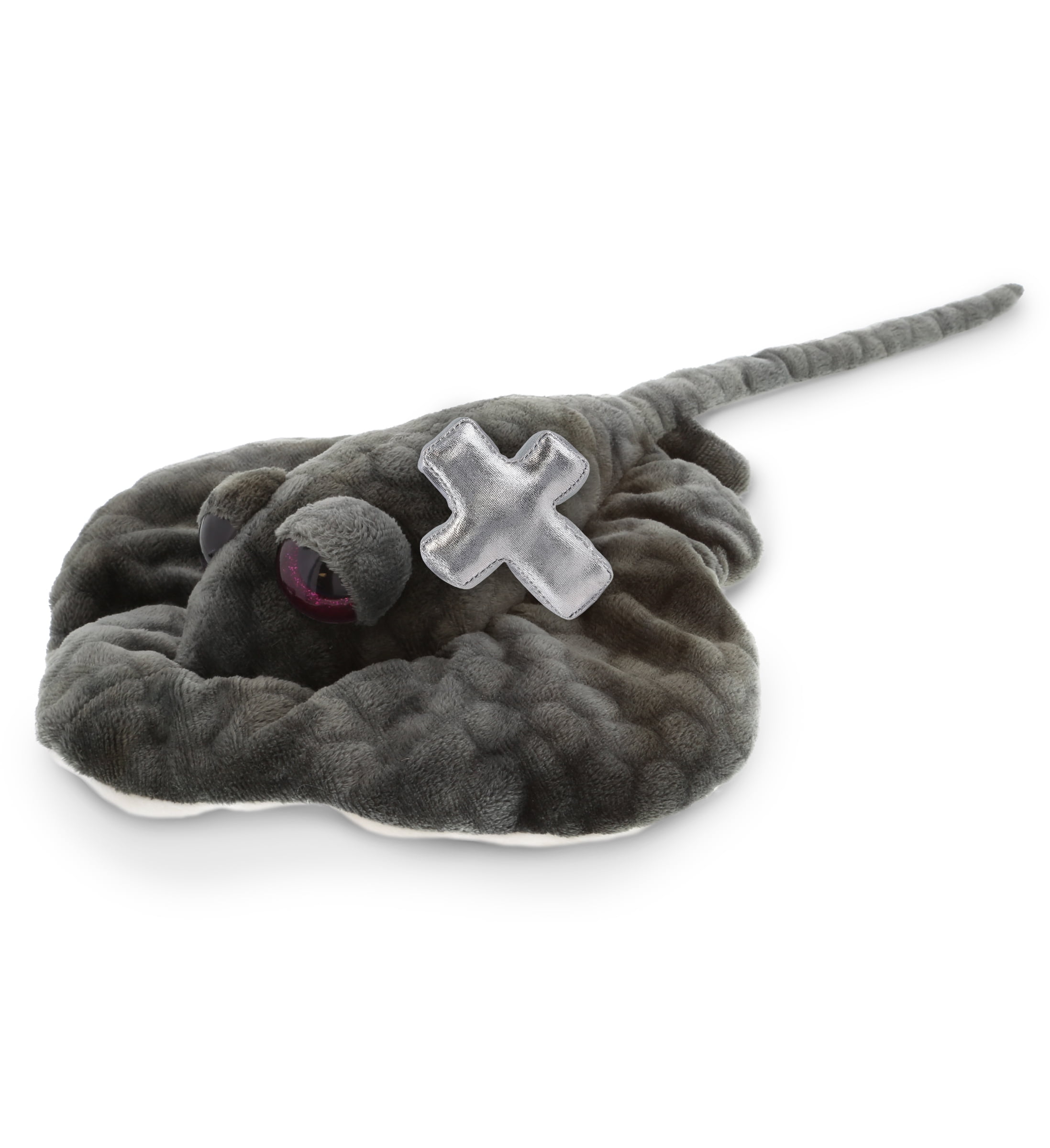 DolliBu Grey Stingray Stuffed Animal with Silver Cross Plush ...