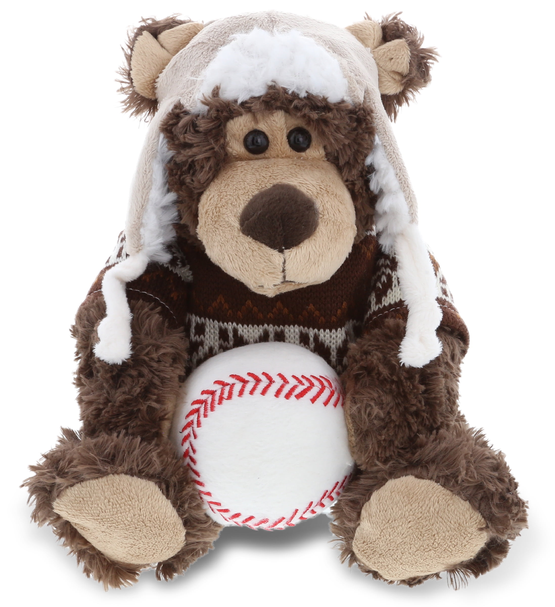 DolliBu Grizzly Bear with Clothes Stuffed Animal and Baseball Plush ...