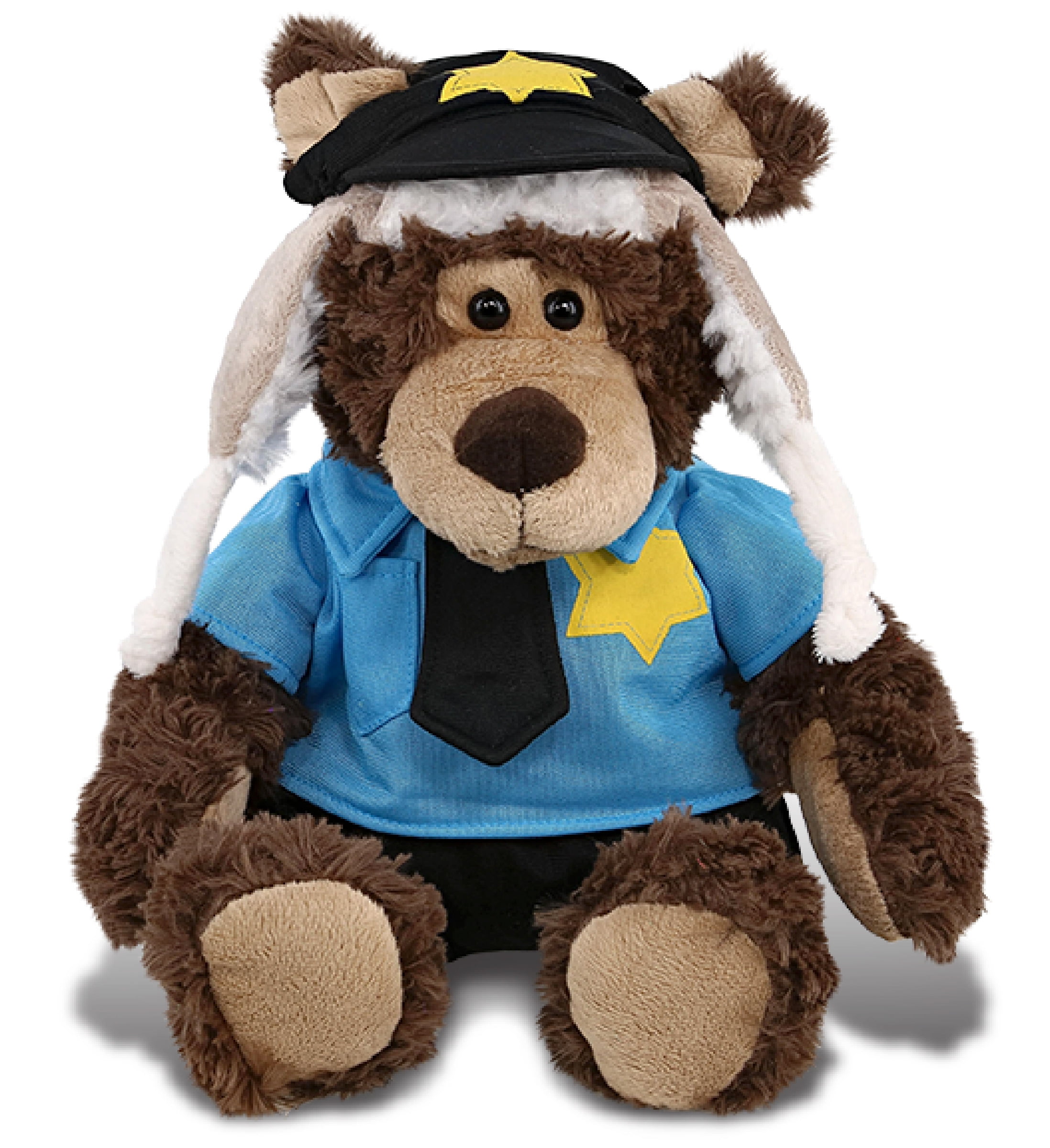 DolliBu Grizzly Bear Police Officer Super Soft Plush with Clothes Toy ...
