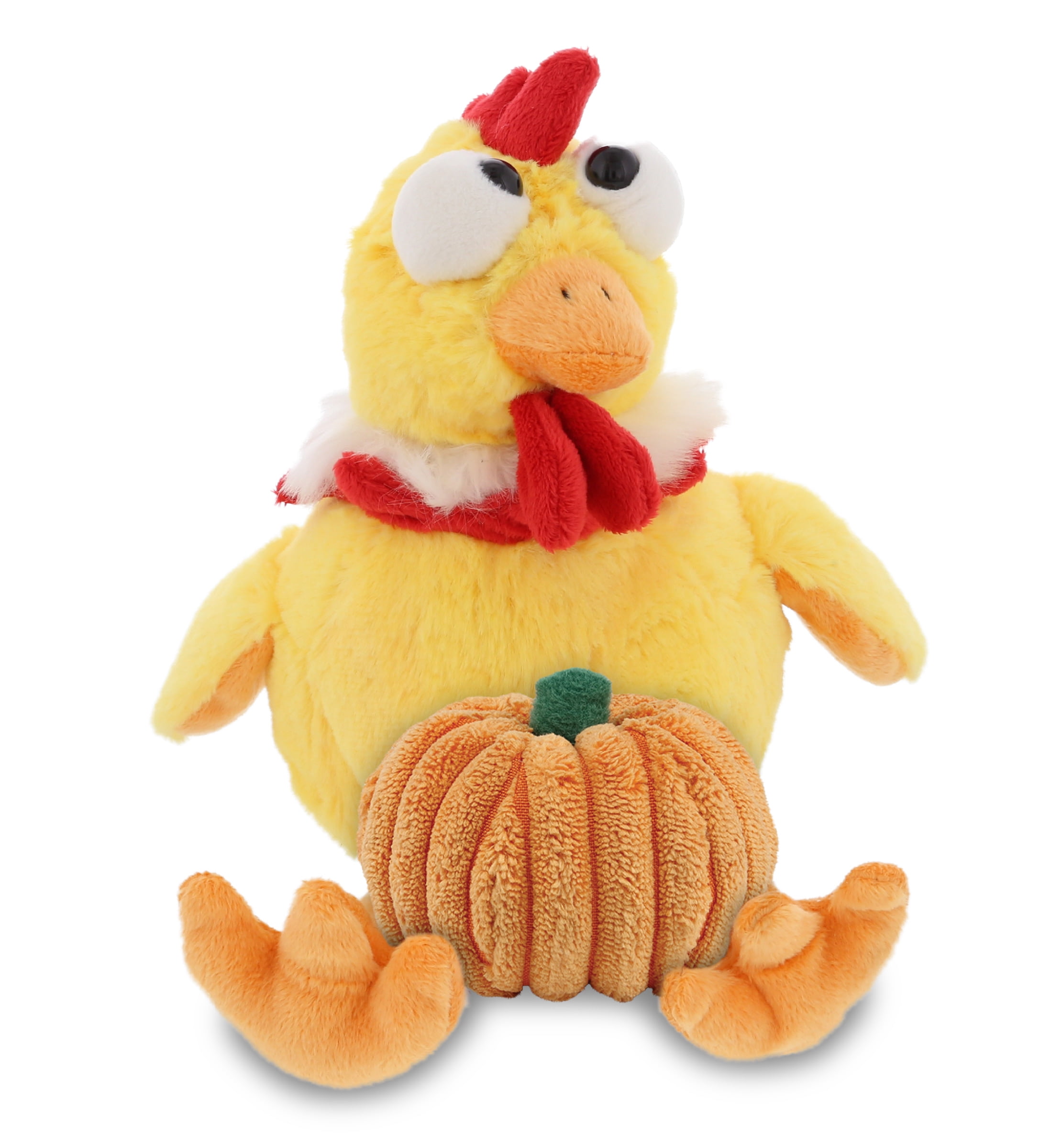 DolliBu Halloween Stuffed Animal Yellow Rooster Plush with Pumpkin ...