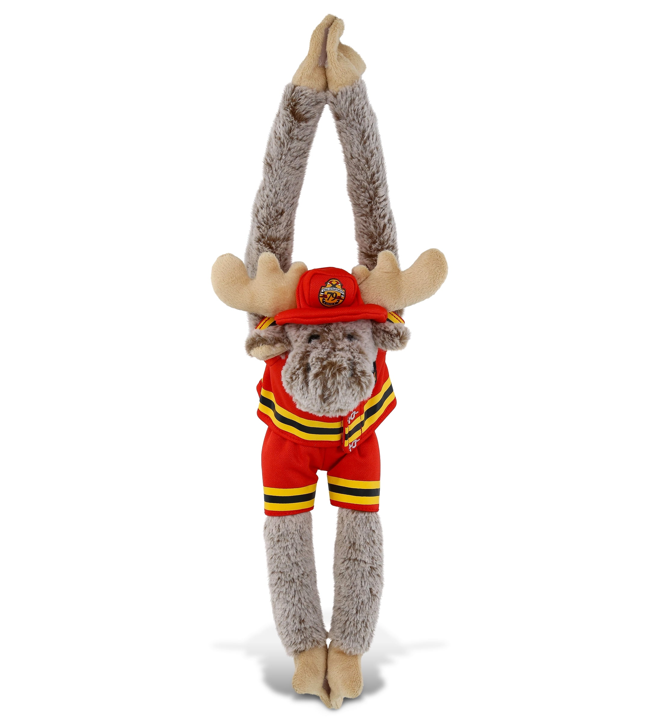 DolliBu Hanging Moose Firefighter Stuffed Animal - Super Soft Moose ...