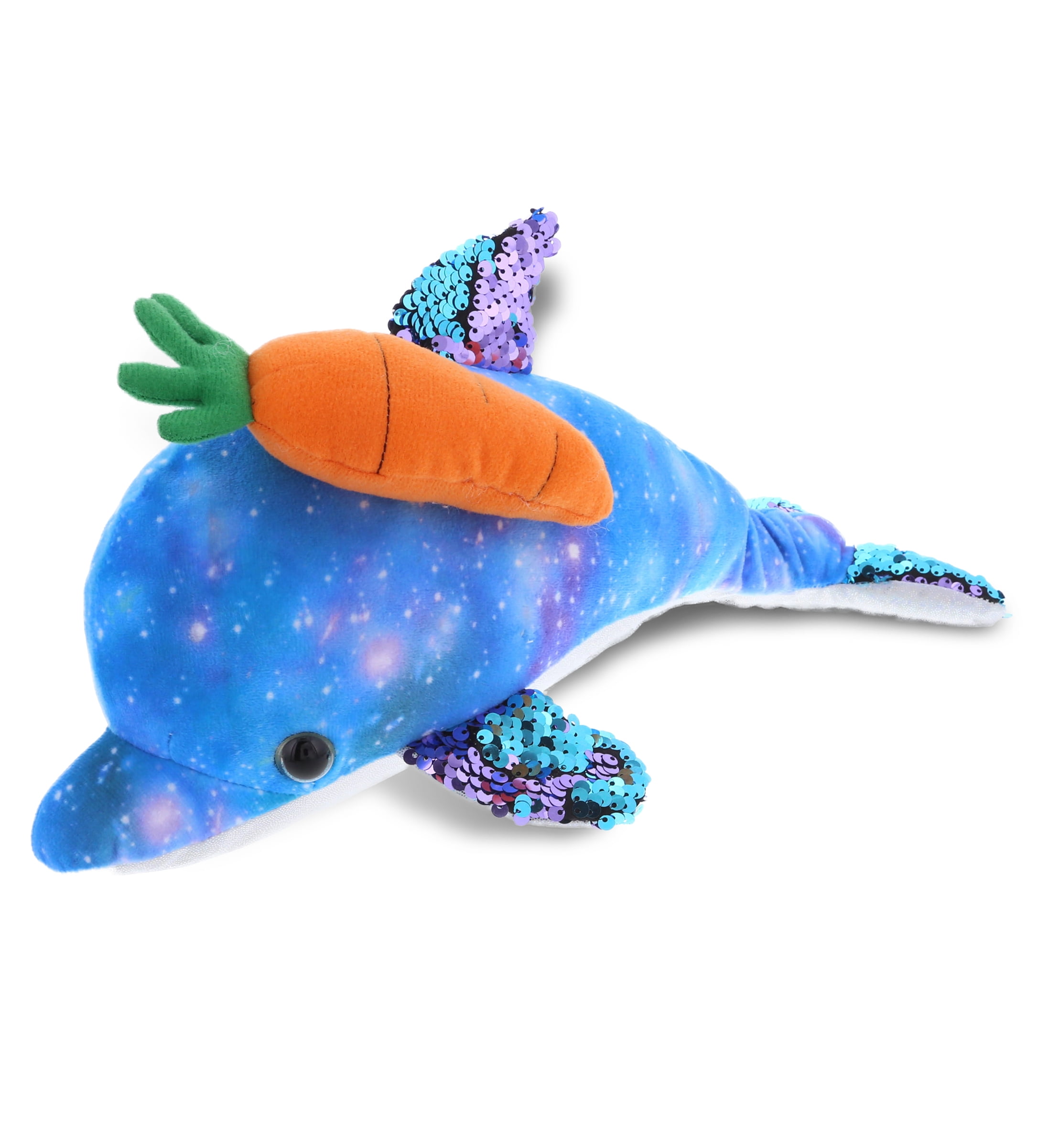 DolliBu Happy Easter Dolphin Space Sequin Plush with Carrot - Cute ...