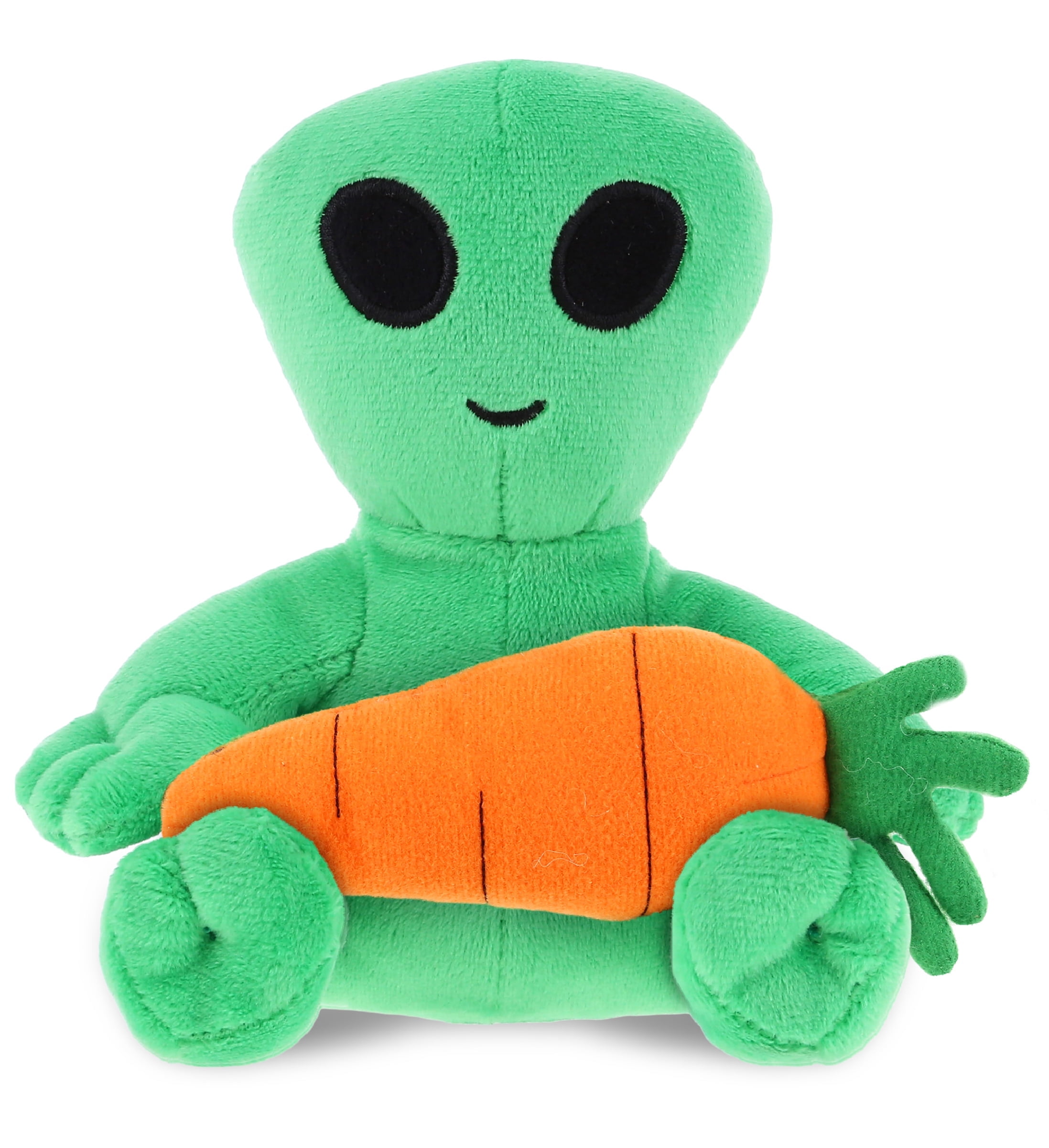 DolliBu Small Plush Green Alien with Carrot - Cute Stuffed Animal for ...