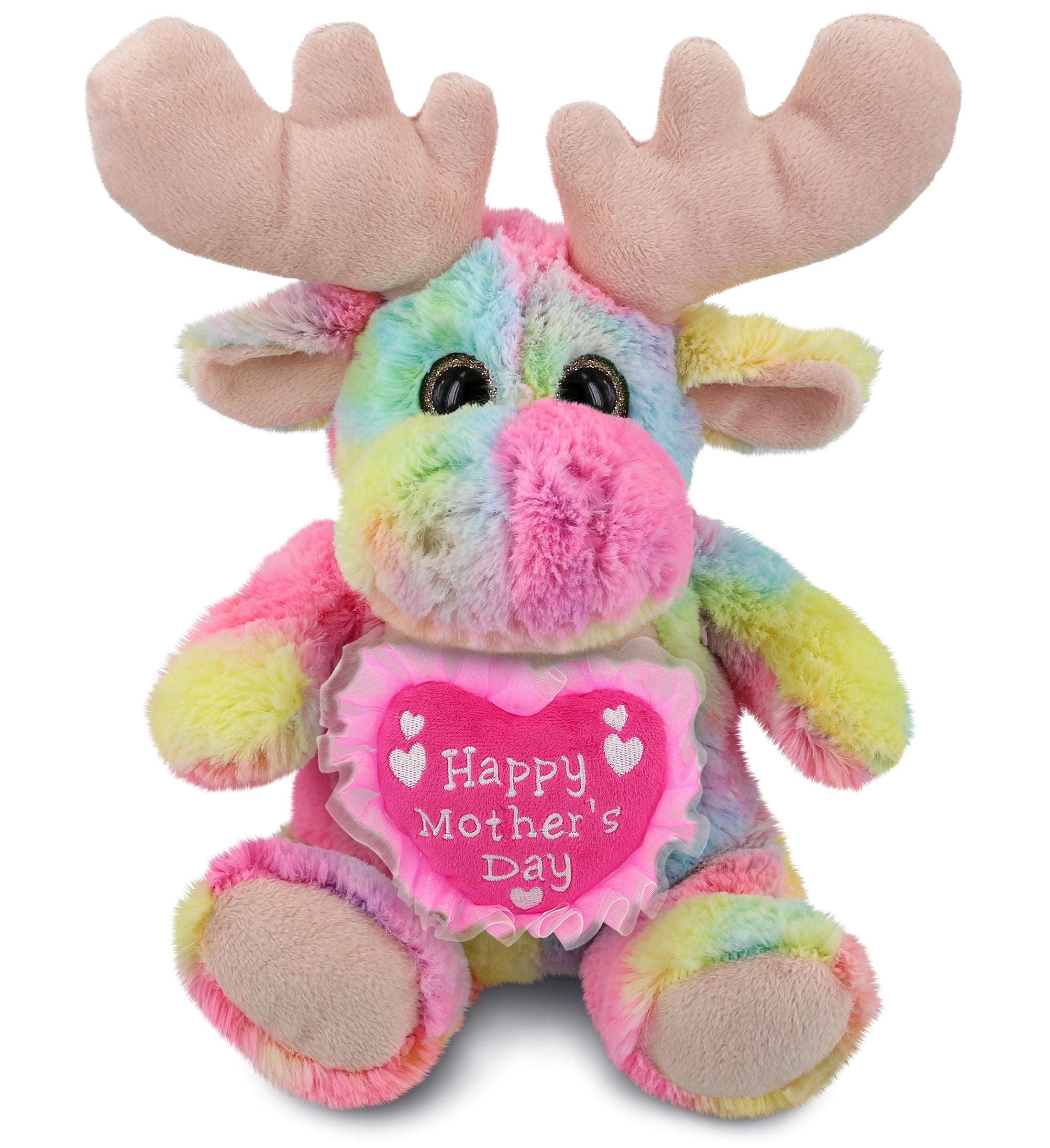 DolliBu Happy Mother's Day Rainbow Moose - Cute Stuffed Animal with ...
