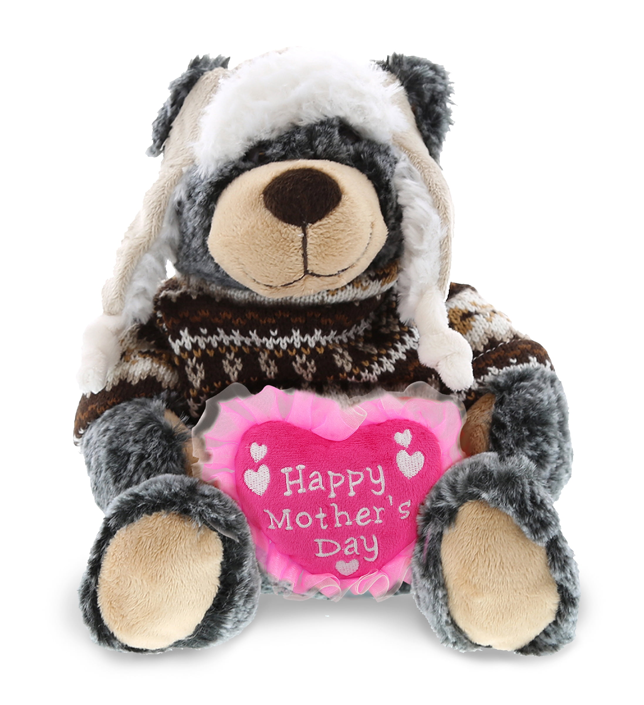 DolliBu Happy Mother's Day Super Soft Plush Black Bear With Clothes ...