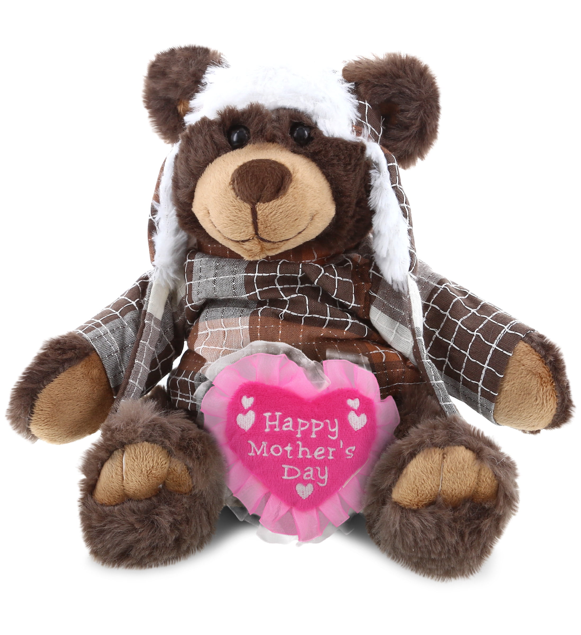 DolliBu Happy Mother's Day Super Soft Plush Brown Bear With Clothes ...