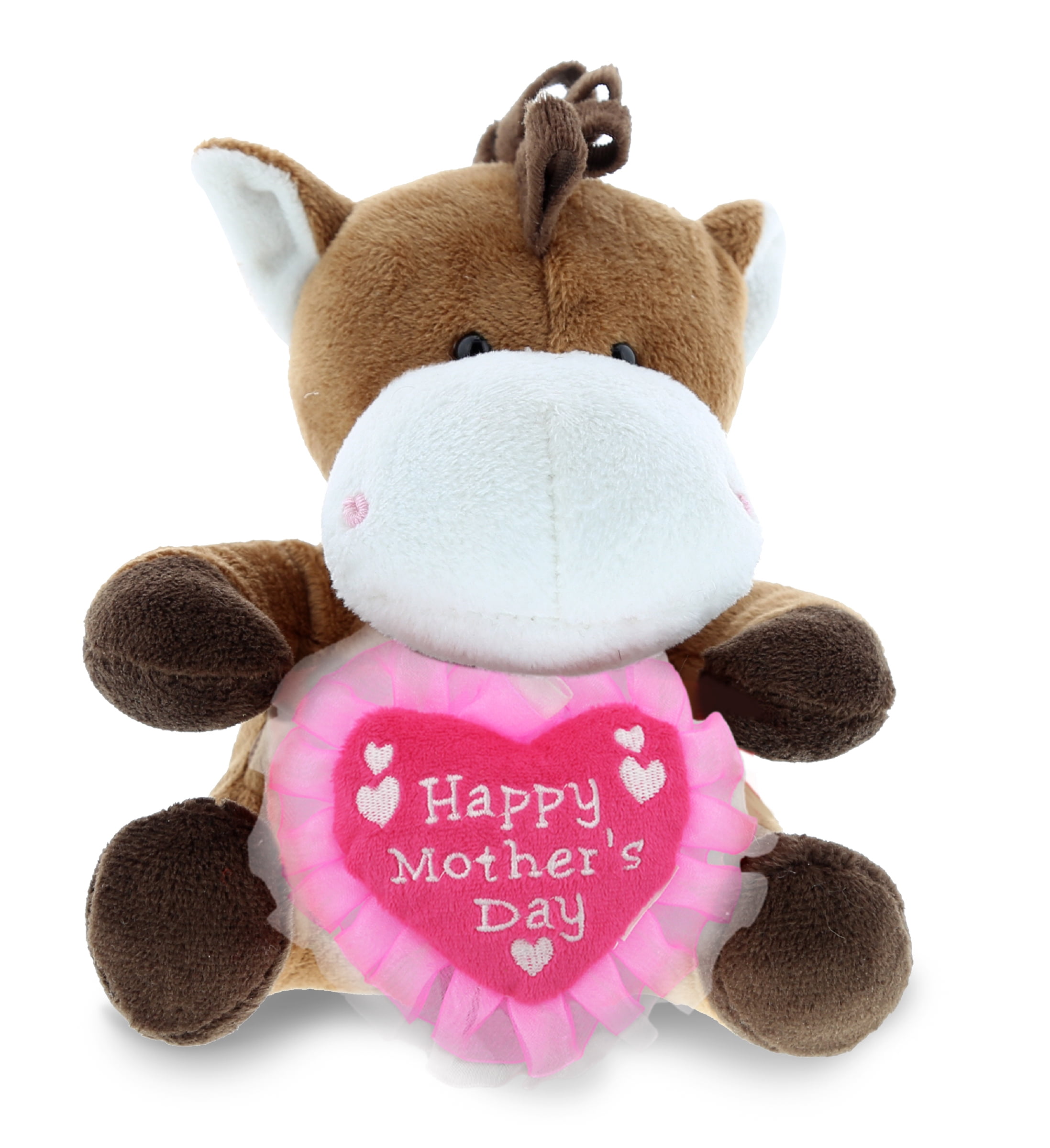 DolliBu Happy Mother's Day Super Soft Plush Sitting Horse Figure - Cute ...