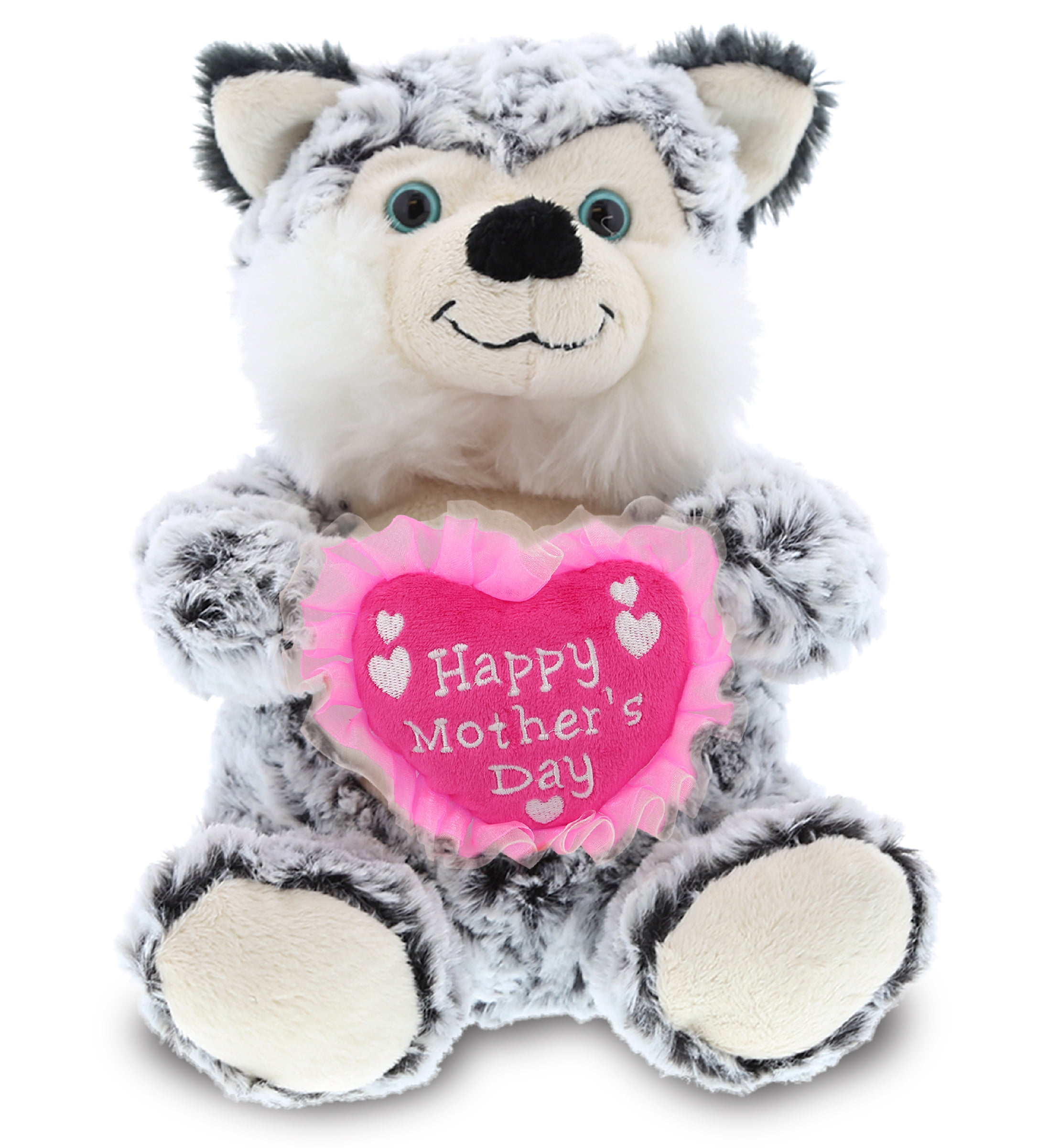 DolliBu Happy Mother's Day Super Soft Plush Sitting Husky Dog Figure ...