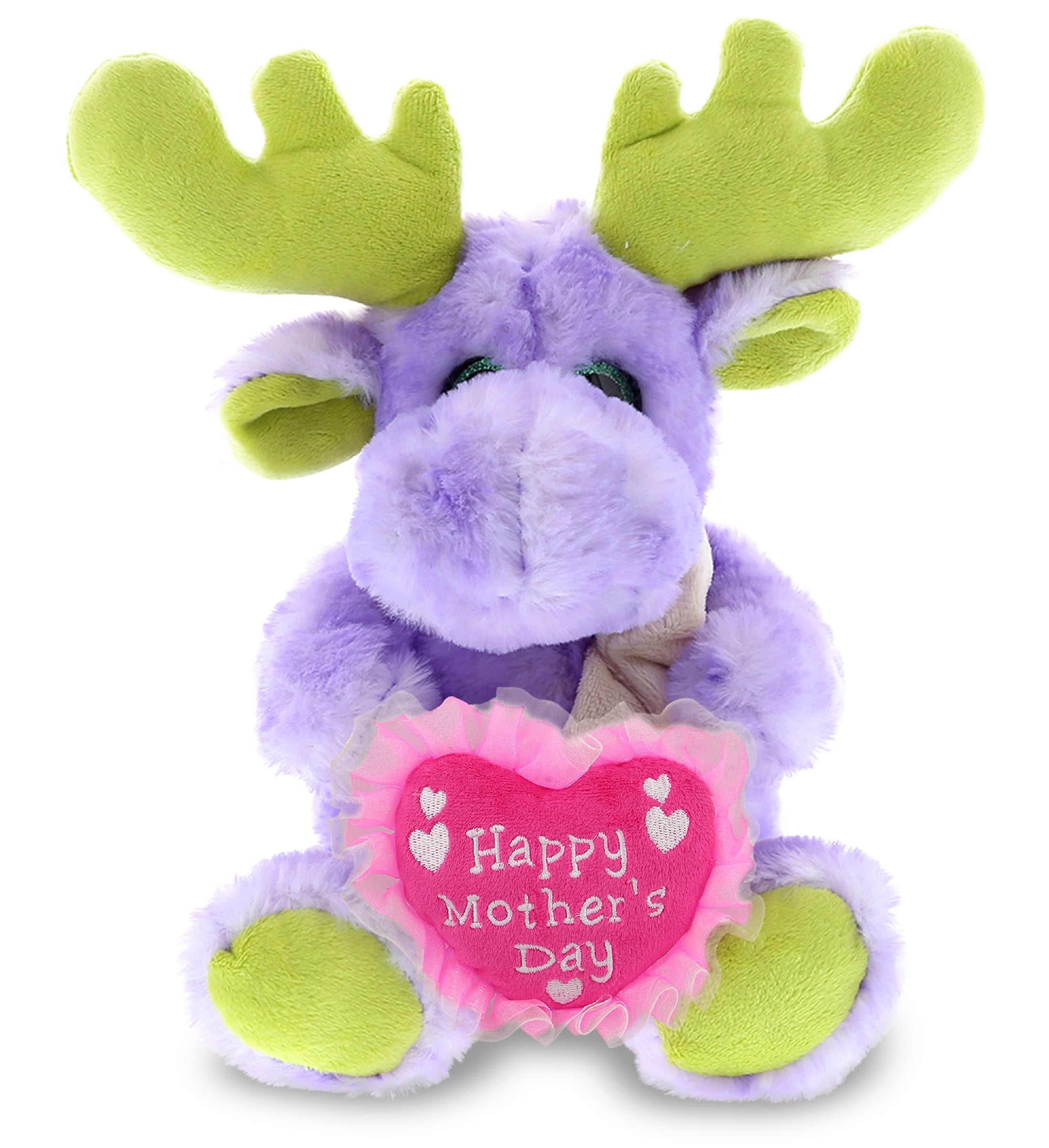 DolliBu Happy Mother's Day Super Soft Plush Sitting Purple Moose with ...