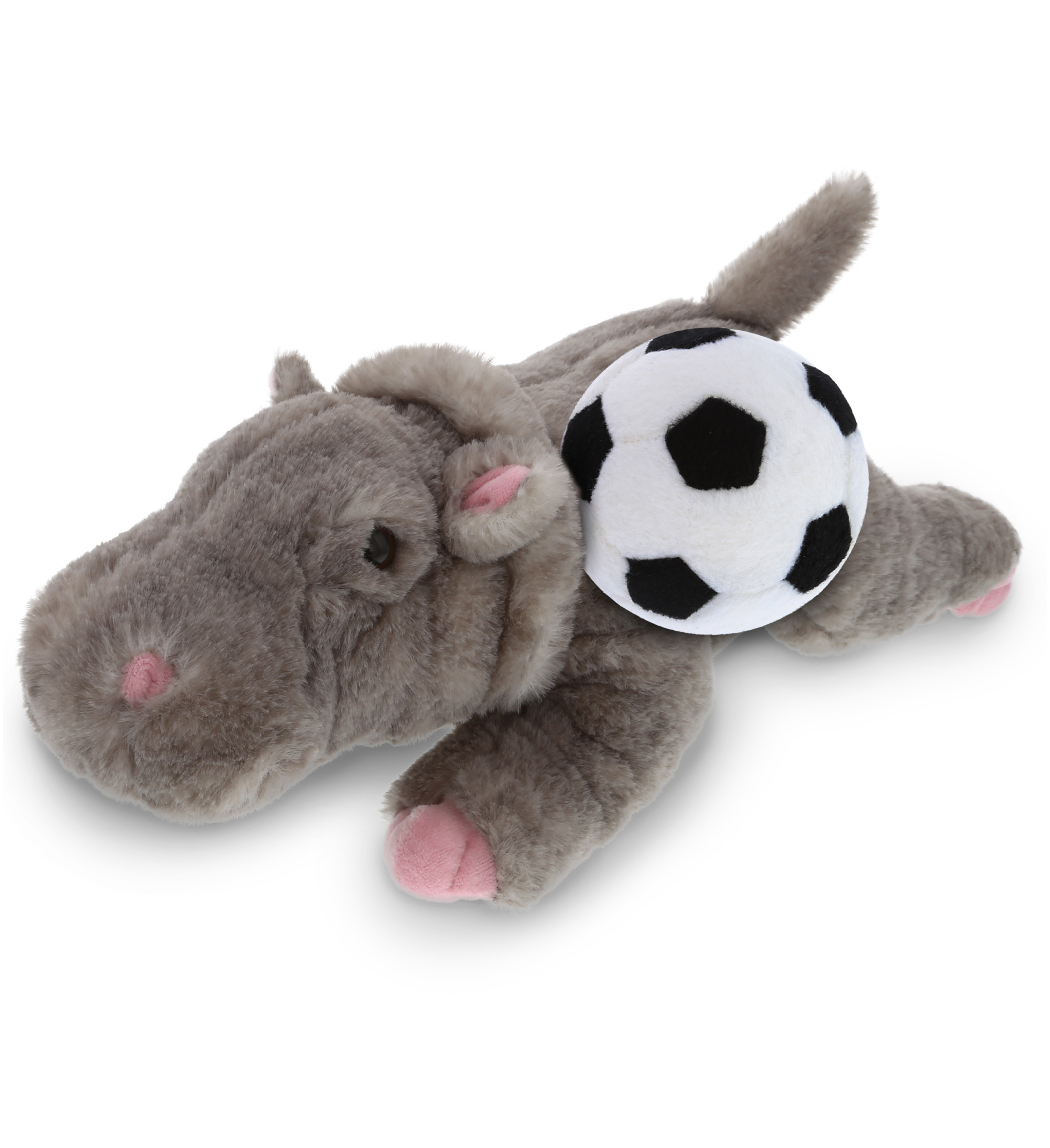 DolliBu Hippo Stuffed Animal with Soccer Ball Plush - Soft Huggable ...