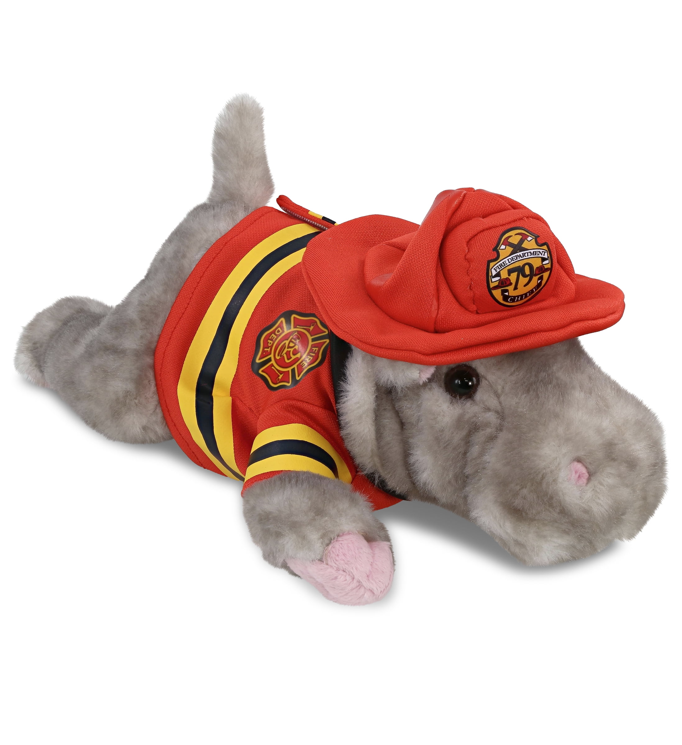 DolliBu Hippopotamus Firefighter Stuffed Animal - Super Soft Hippo ...