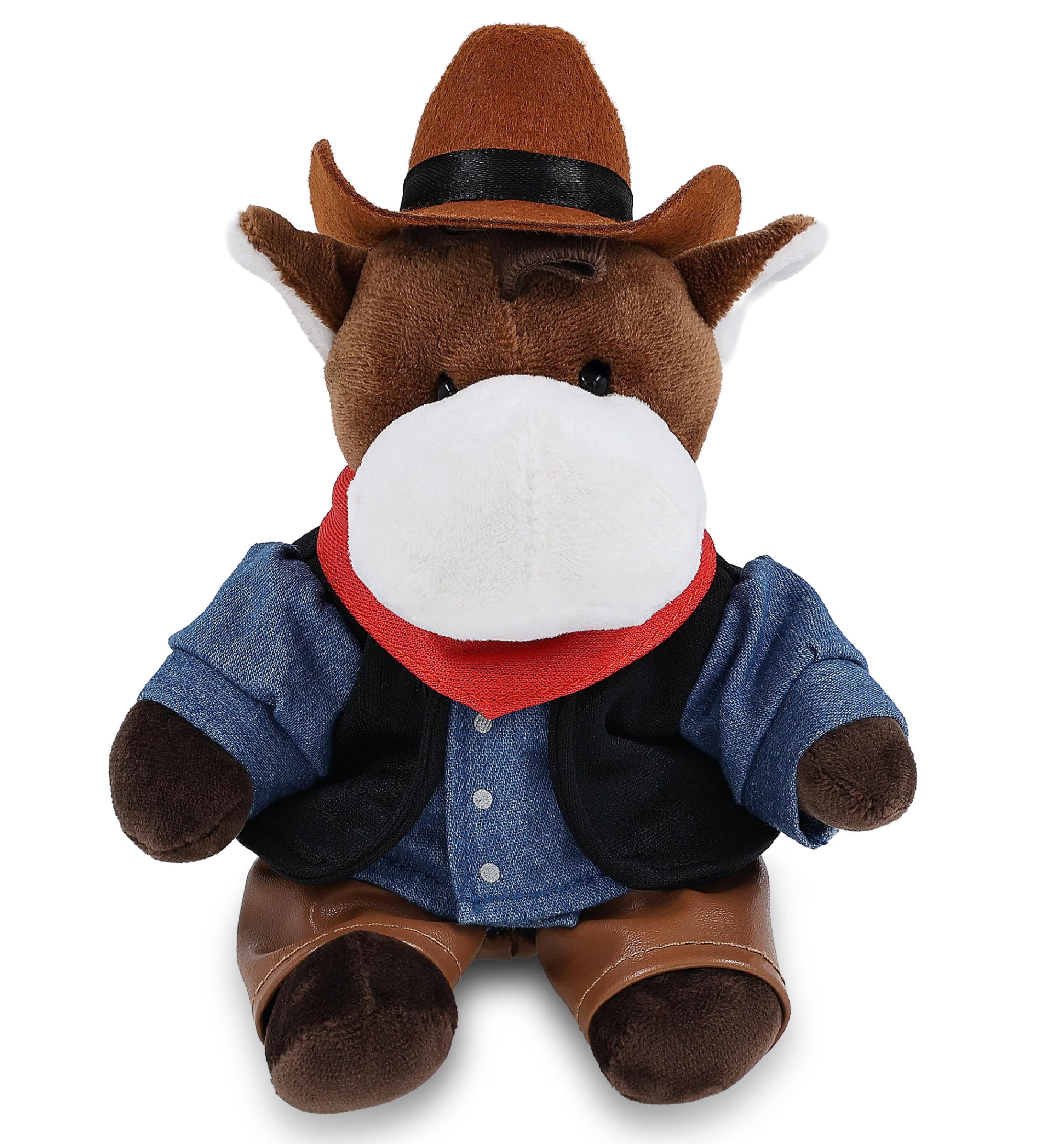 DolliBu Horse Stuffed Animal Cowboy Plush - Western-Themed Horse Plush ...