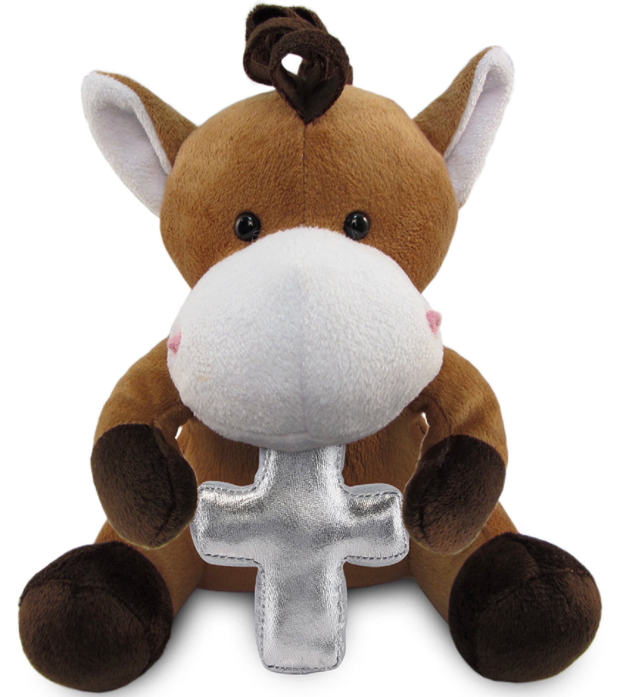DolliBu Horse Stuffed Animal with Silver Cross Plush - Religious Baby ...