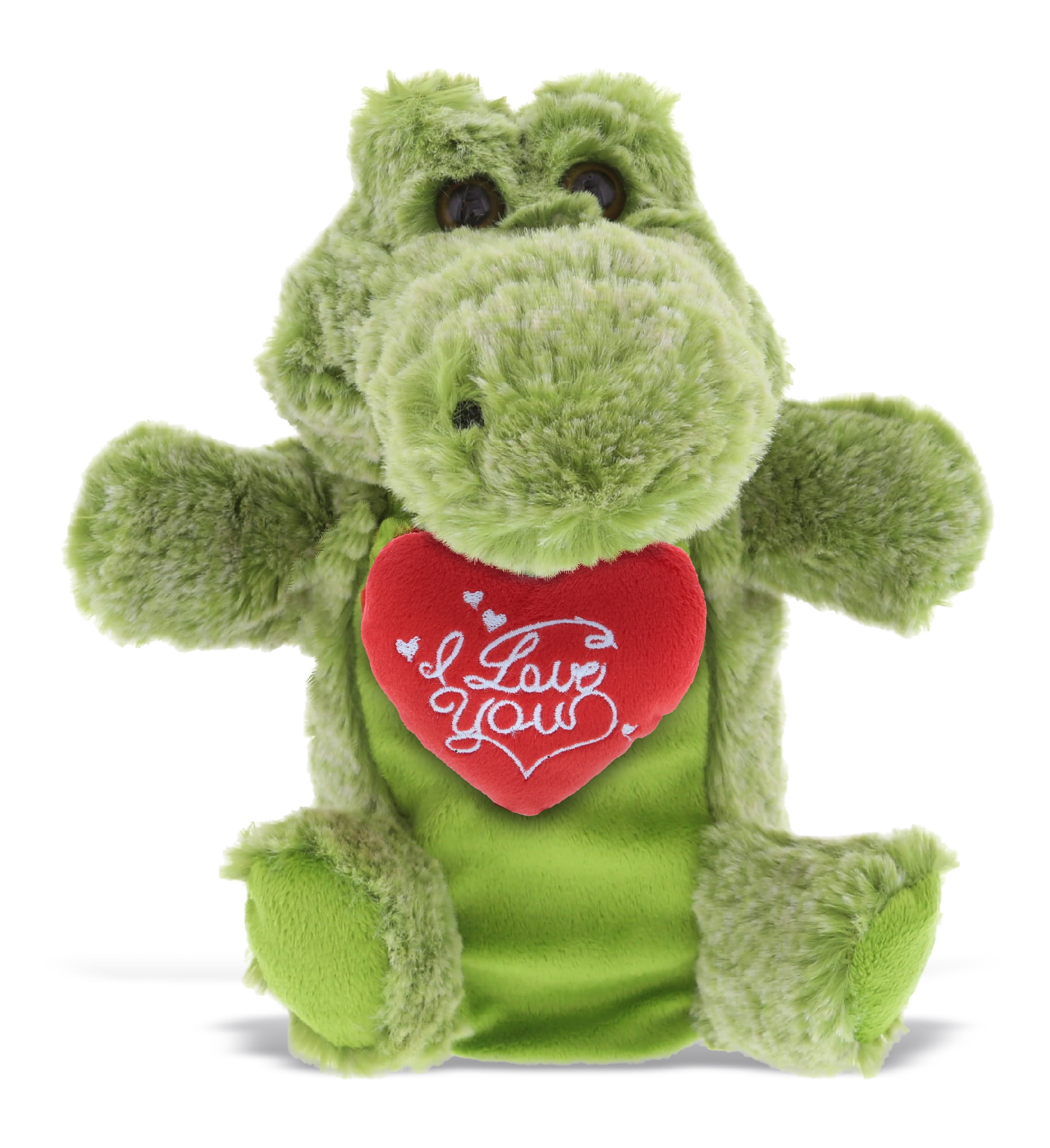 DolliBu I LOVE YOU Alligator Soft Plush Hand Puppet - Cute Stuffed ...