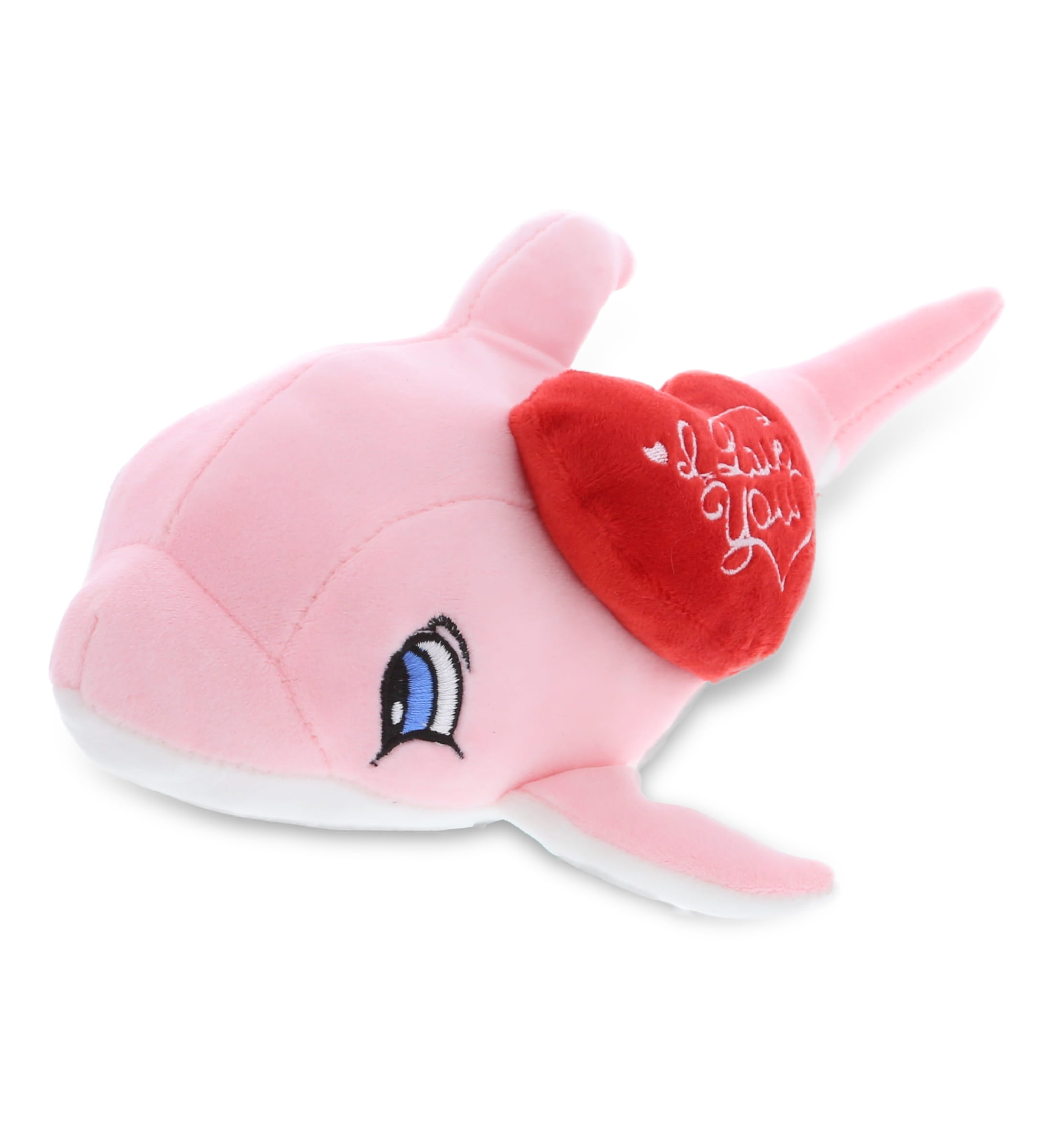 DolliBu I LOVE YOU Baby Soft Plush Pink Dolphin - Cute Stuffed Animal ...