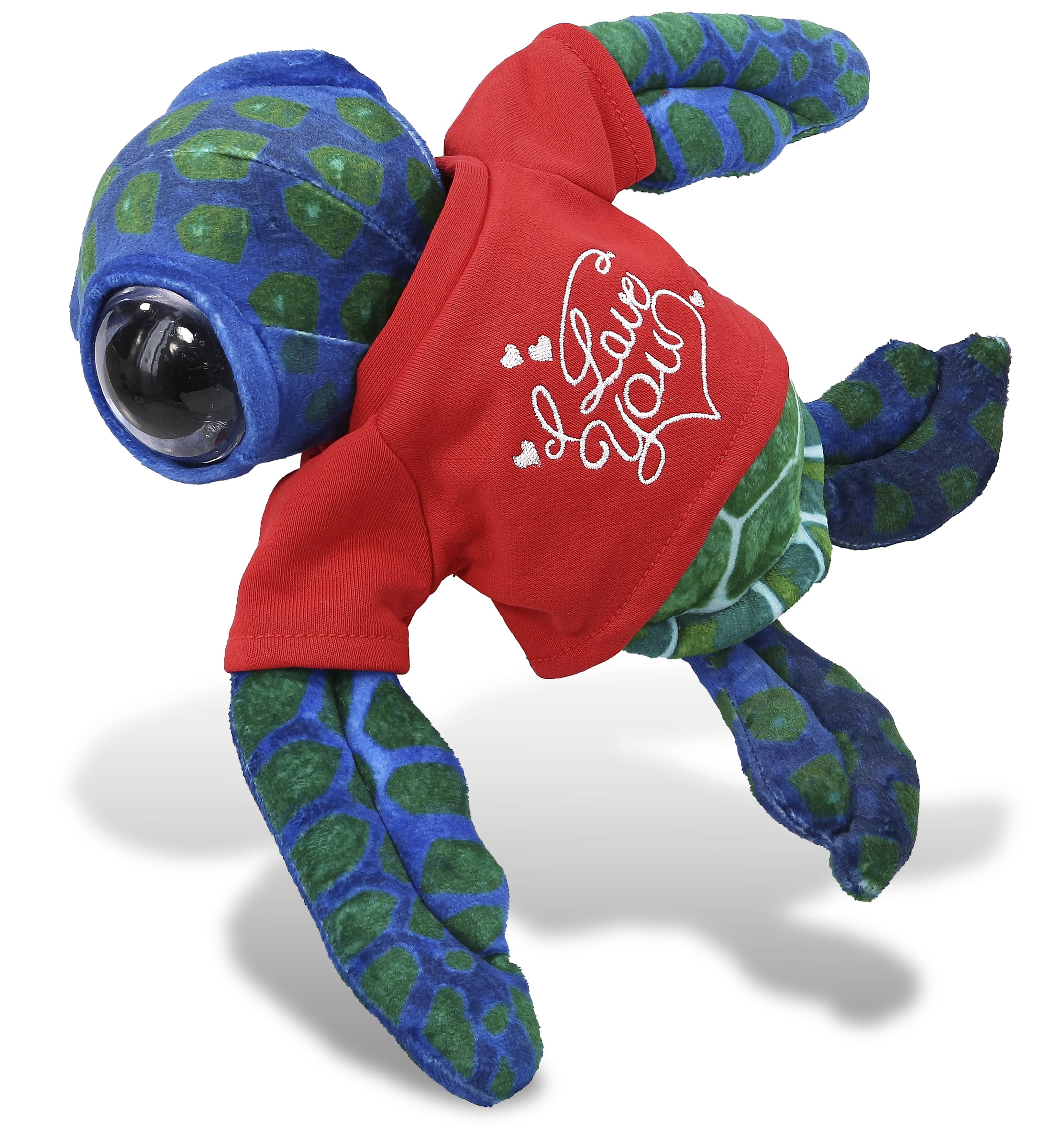 DolliBu I LOVE YOU Blue Sea Turtle Plush- Cute Turtle Plush Stuffed ...