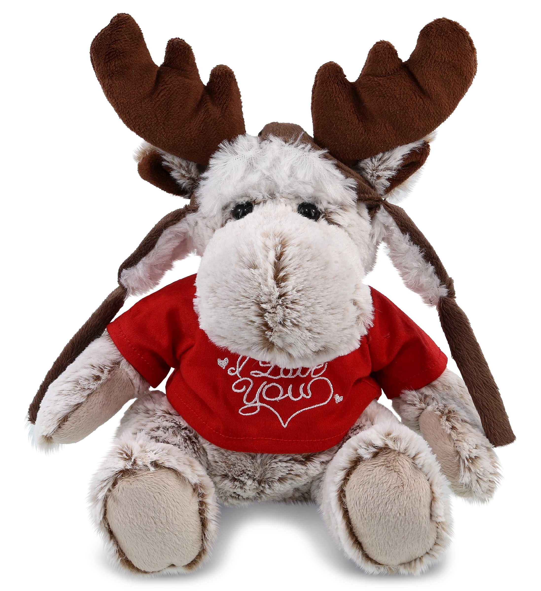 DolliBu I LOVE YOU Moose with Clothes Plush - Cute Stuffed Animal with ...