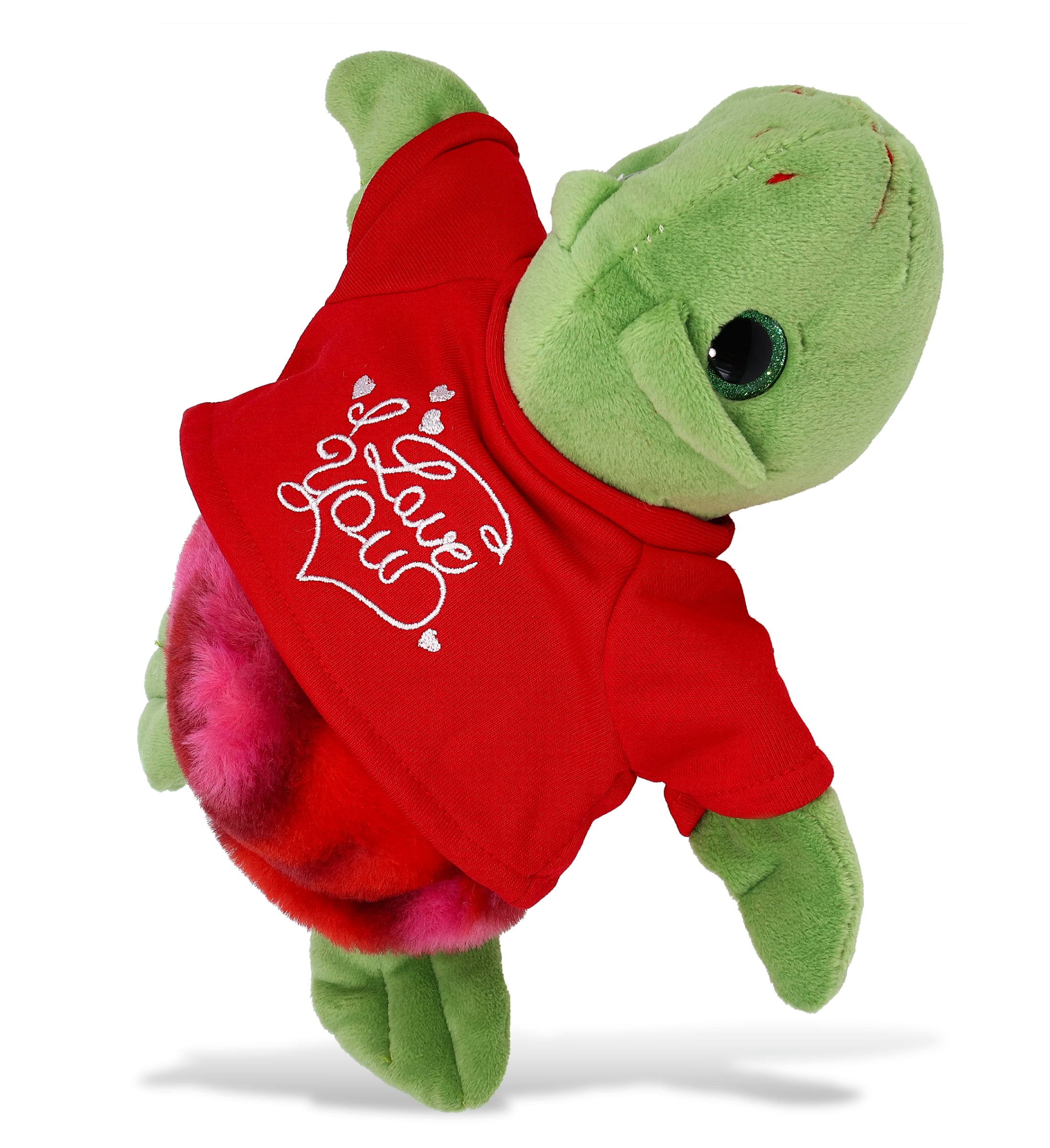 DolliBu I LOVE YOU Pink Tie-Dye Green Sea Turtle Plush- Cute Turtle ...
