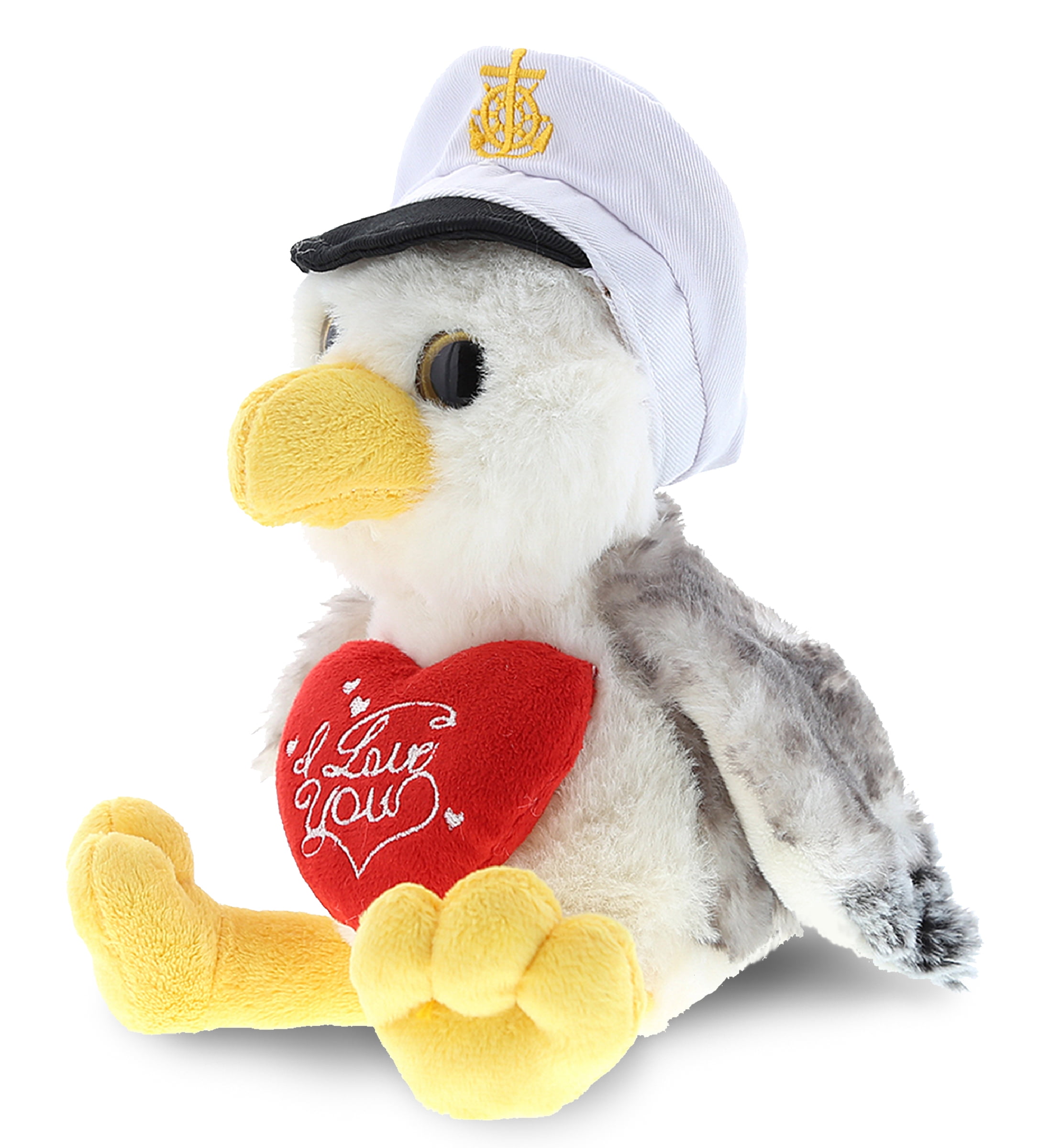 DolliBu I LOVE YOU Plush Big Eyes Seagull Sailor – Cute Stuffed Animal ...