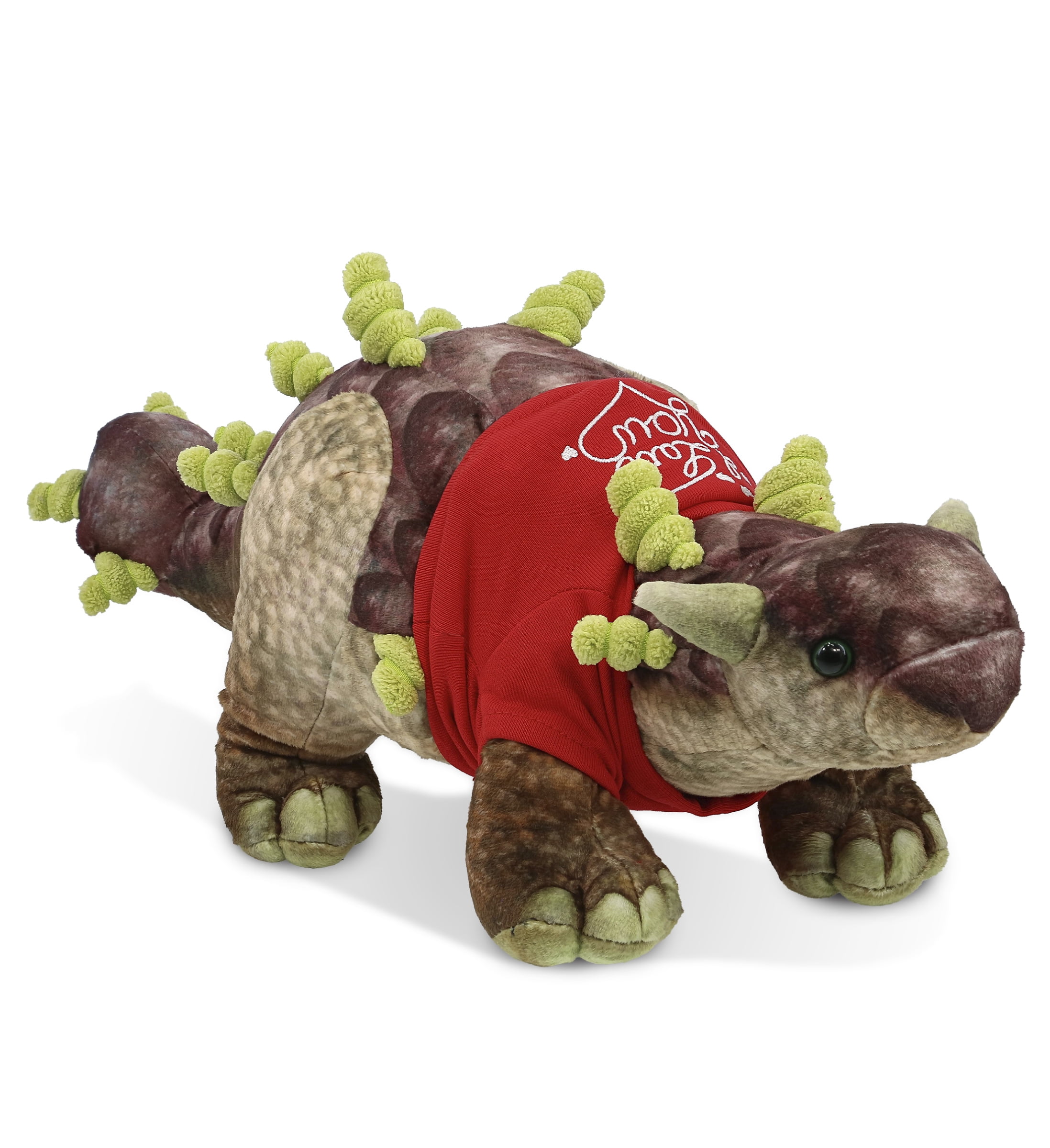 DolliBu I LOVE YOU Super Soft Ankylosaurus DinosaurPlush- Cute Dino ...