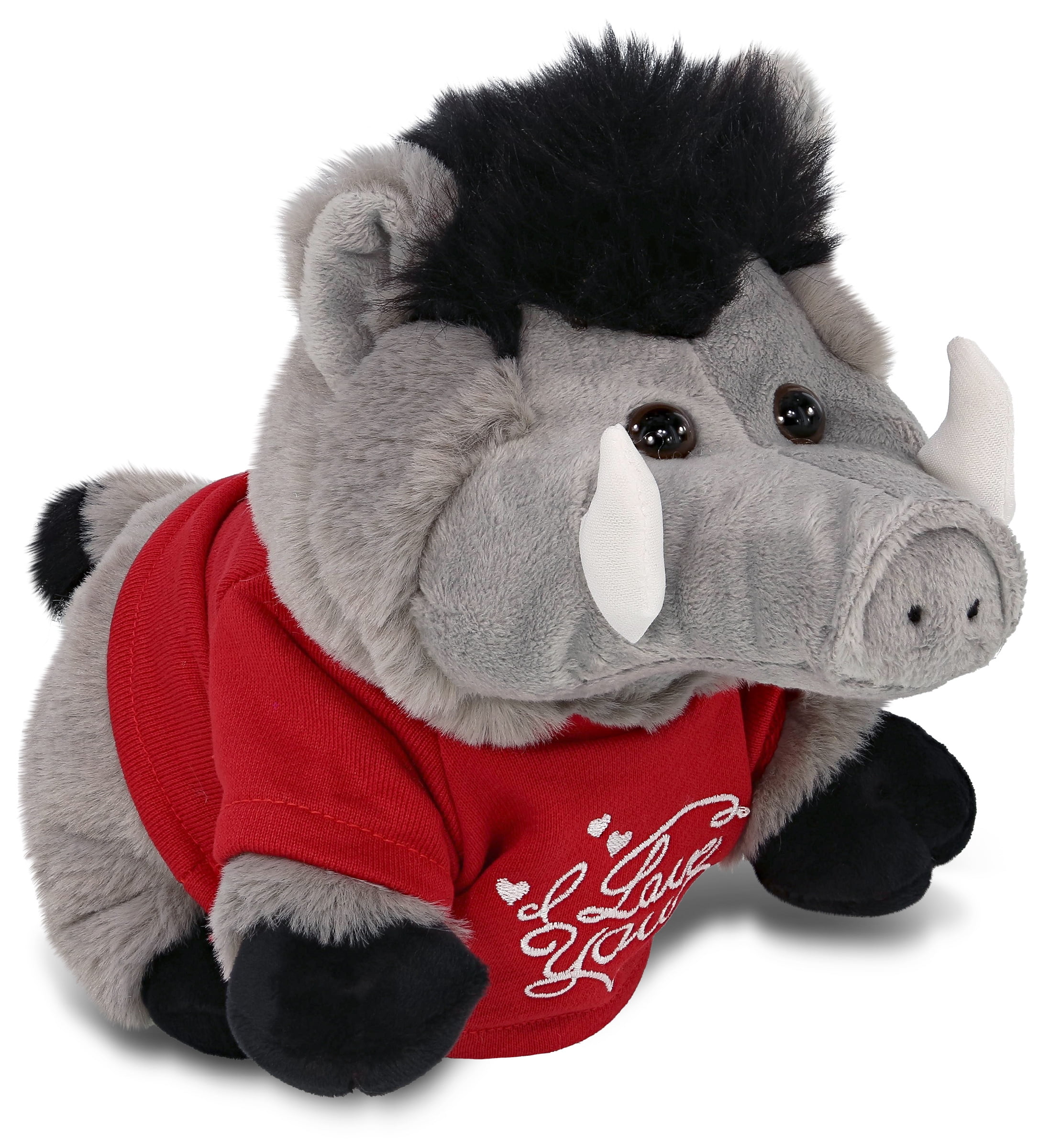 DolliBu I LOVE YOU Super Soft Grey Boar Plush- Cute Grey Boar Plush ...