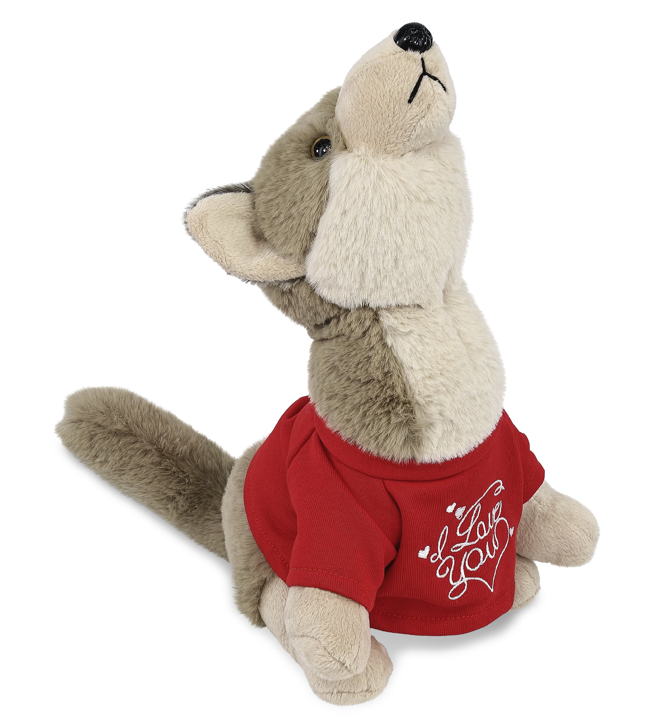 DolliBu I LOVE YOU Super Soft Howling Wolf Plush- Cute Wolf Plush ...