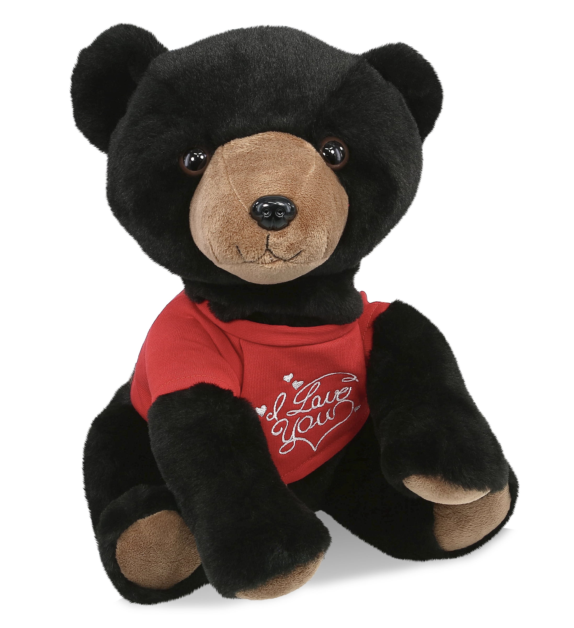 DolliBu I LOVE YOU Super Soft Large Floppy Black Bear Plush- Cute Bear ...