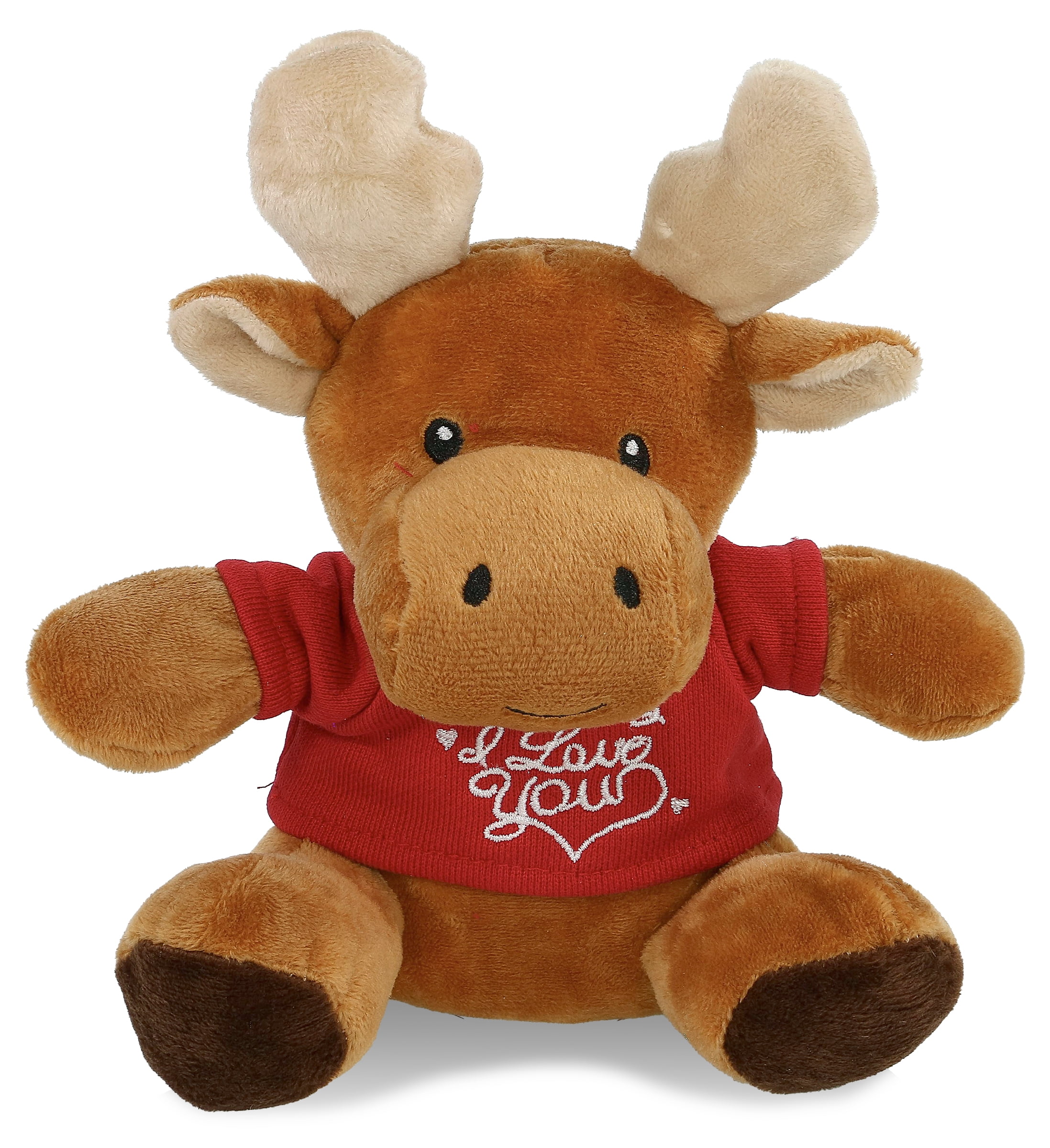 DolliBu I LOVE YOU Super Soft Moose Plush- Cute Moose Plush Stuffed ...