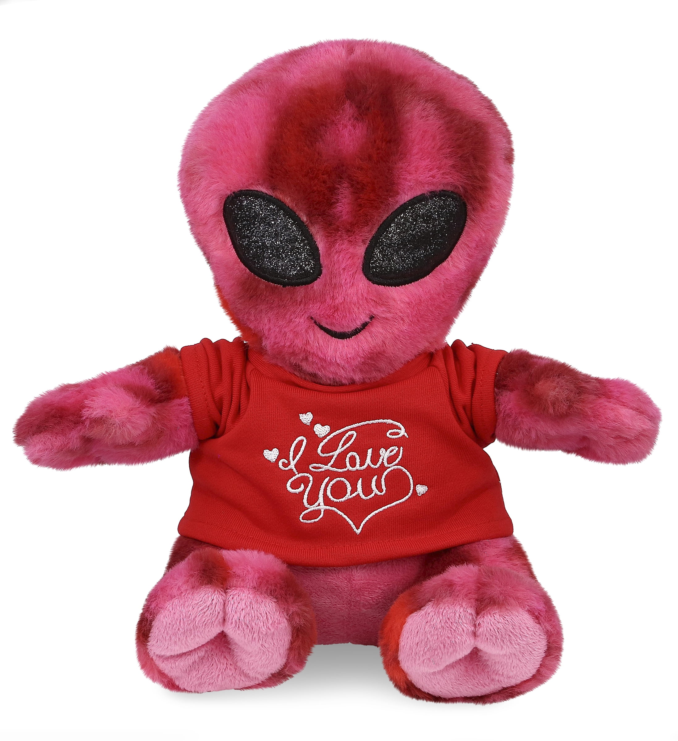 DolliBu I LOVE YOU Super Soft Pink Tie-Dye Alien Plush- Cute Alien ...
