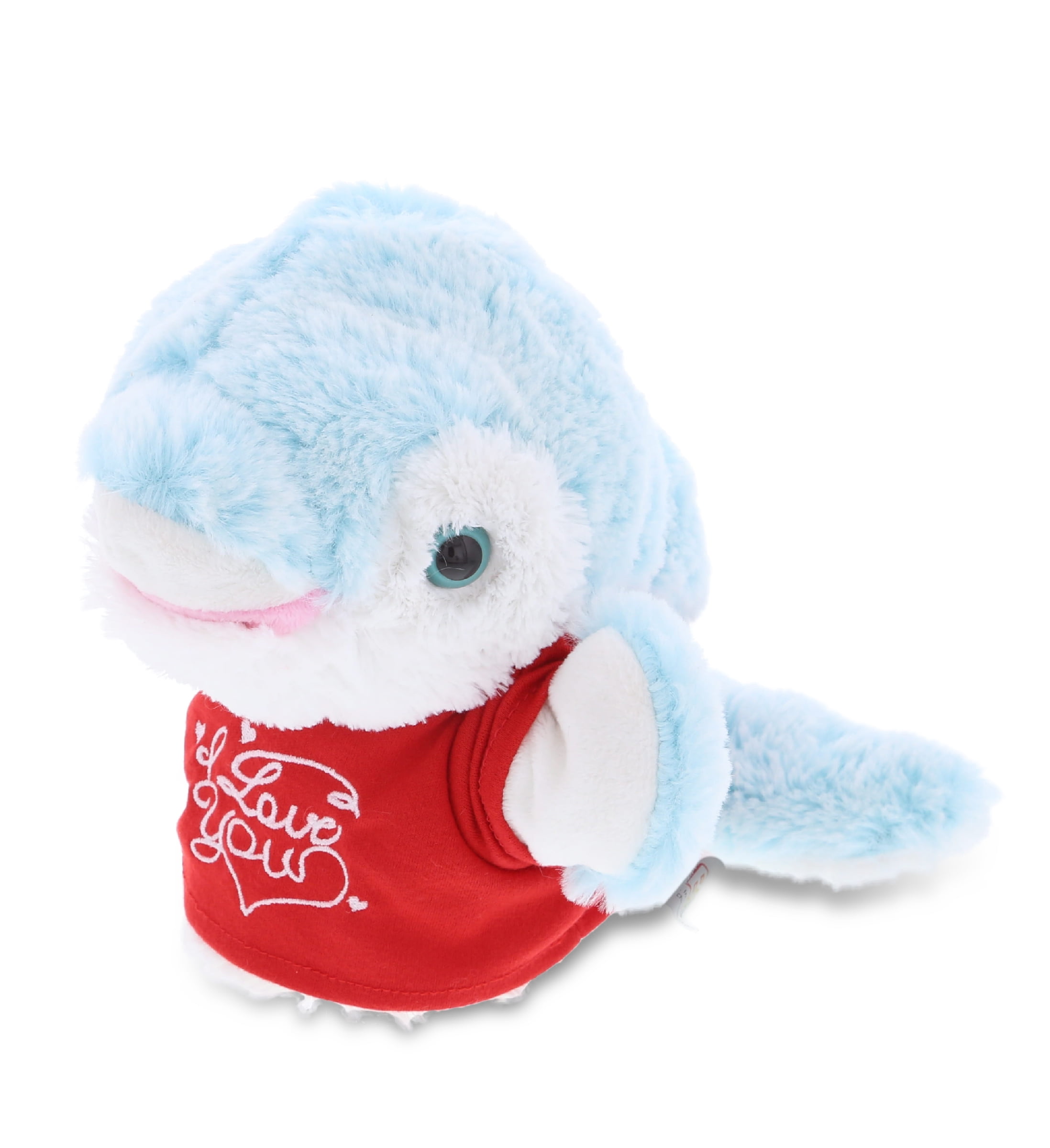 DolliBu I LOVE YOU Super Soft Plush Dolphin Hand Puppet - Stuffed ...