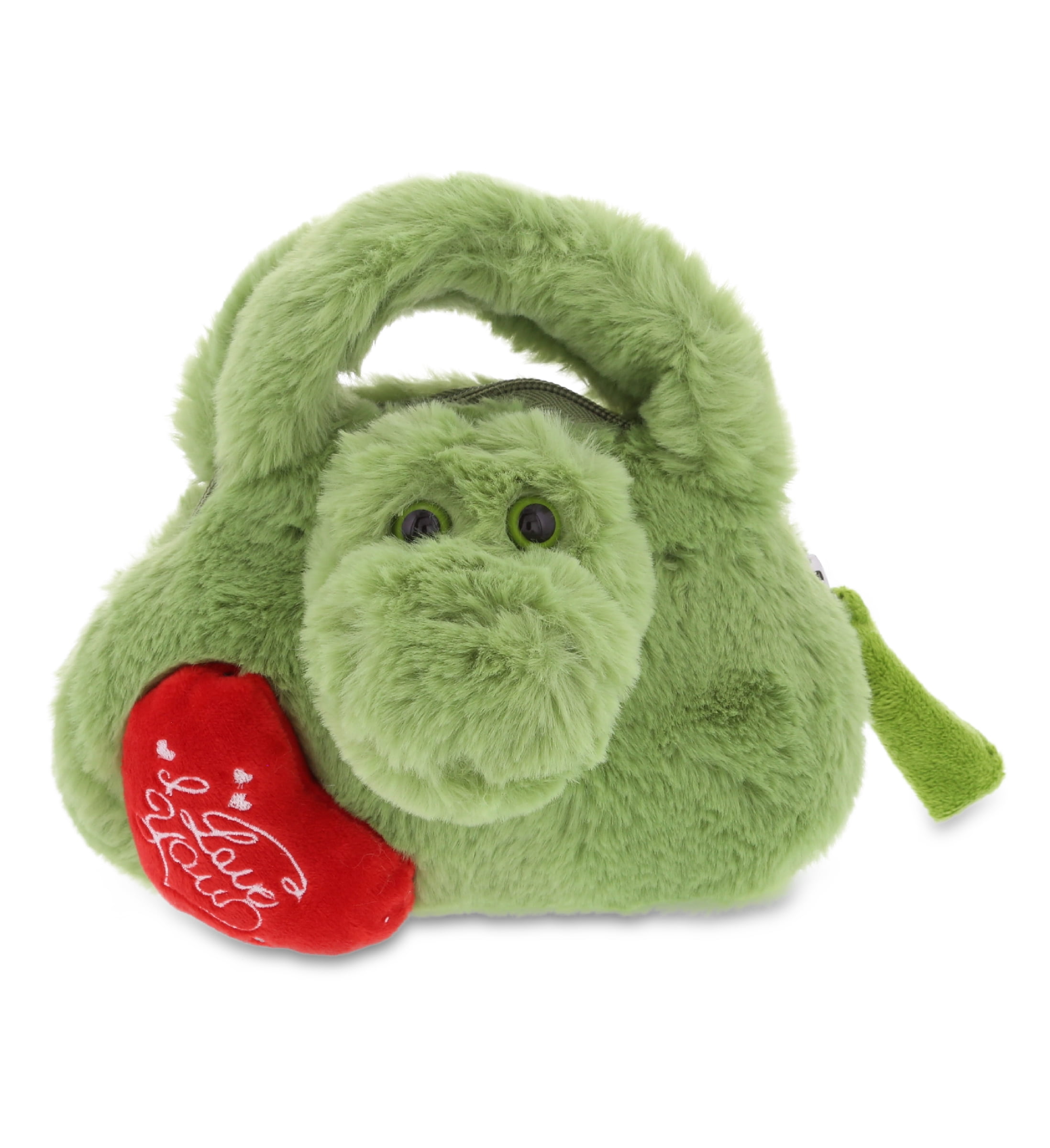 DolliBu I LOVE YOU Super Soft Plush Green Alligator Handbag - Stuffed ...