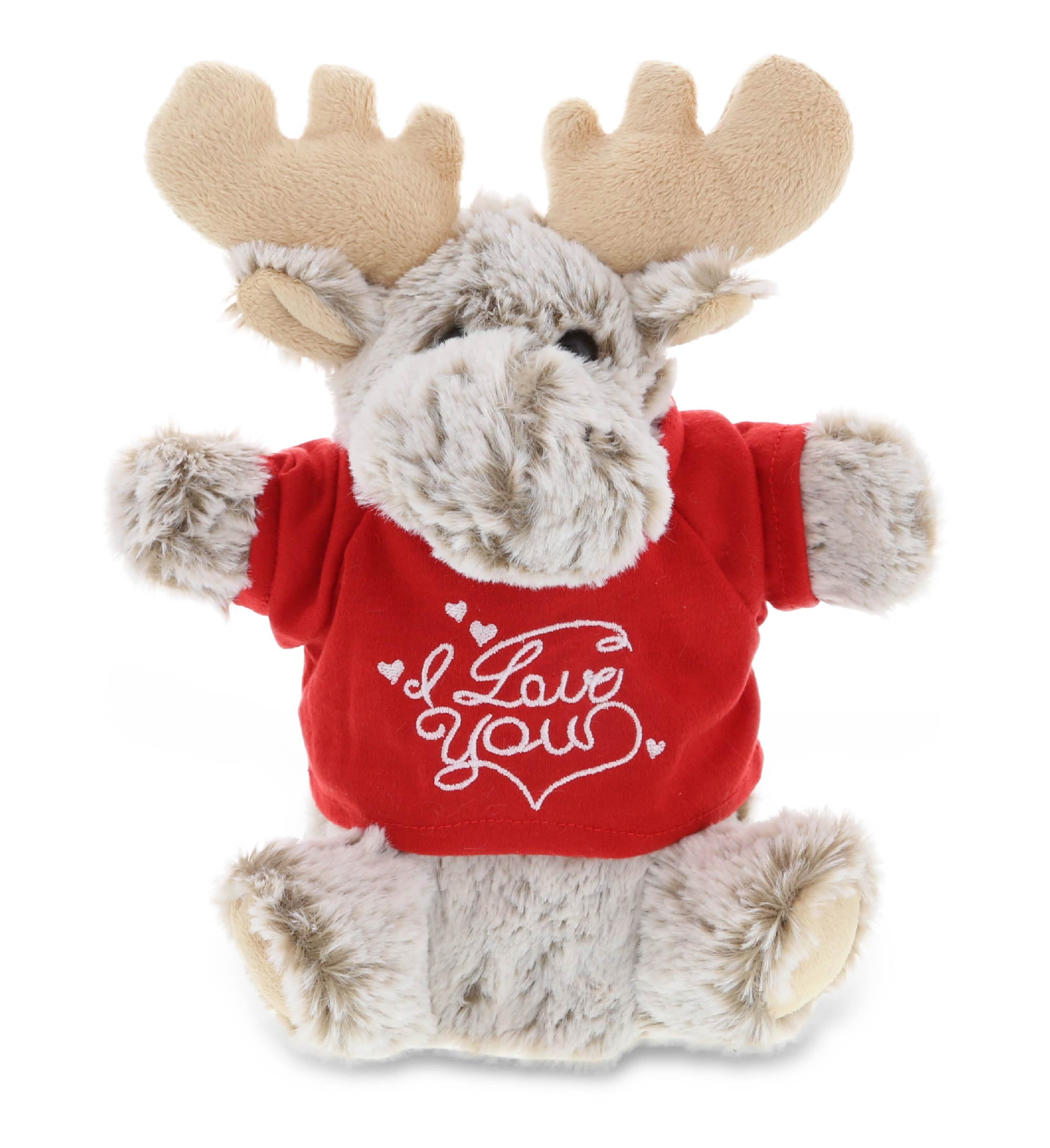 DolliBu I LOVE YOU Super Soft Plush Moose Hand Puppet - Stuffed Animal ...