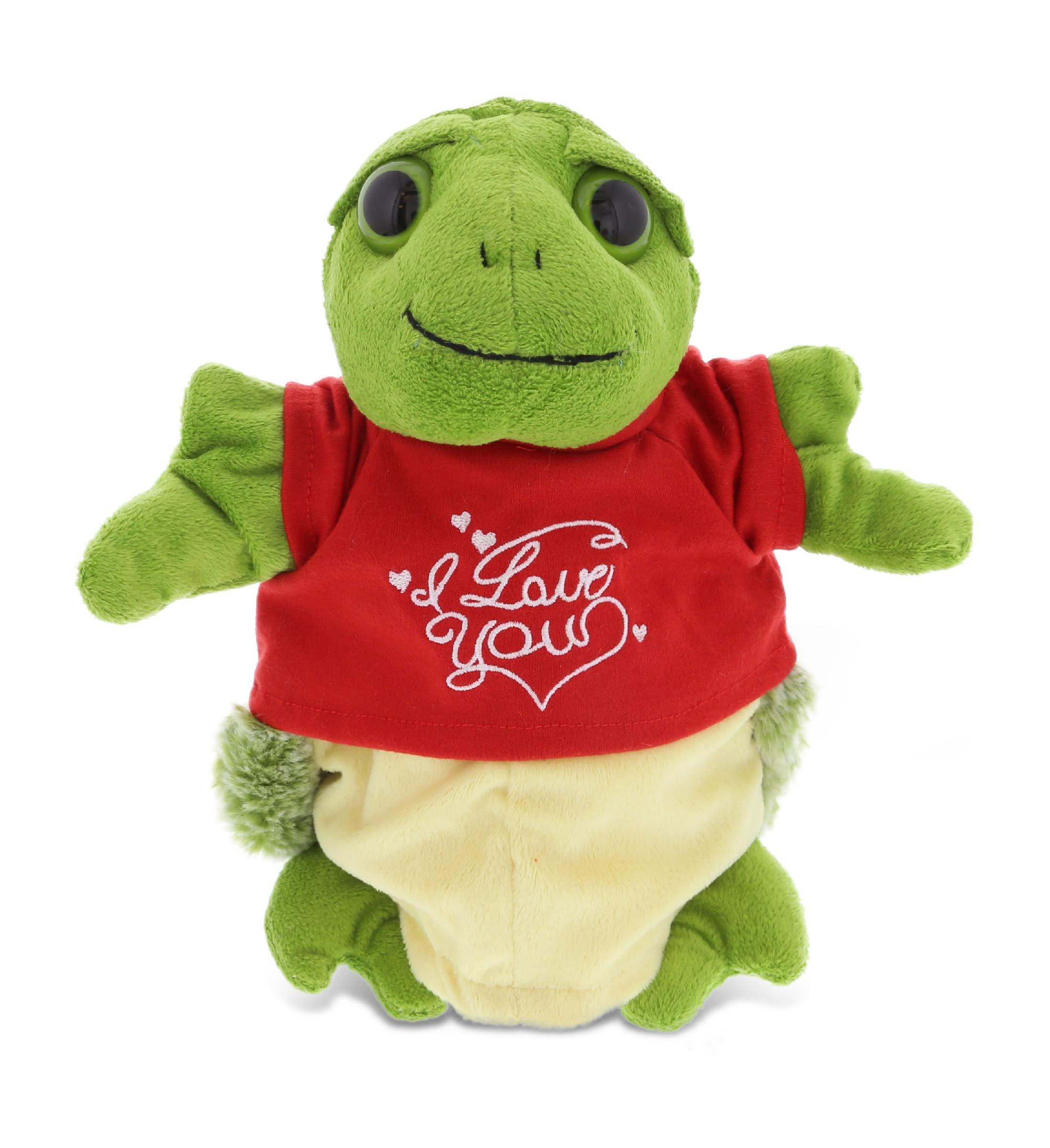 DolliBu I LOVE YOU Super Soft Plush Sea Turtle Hand Puppet - Stuffed ...