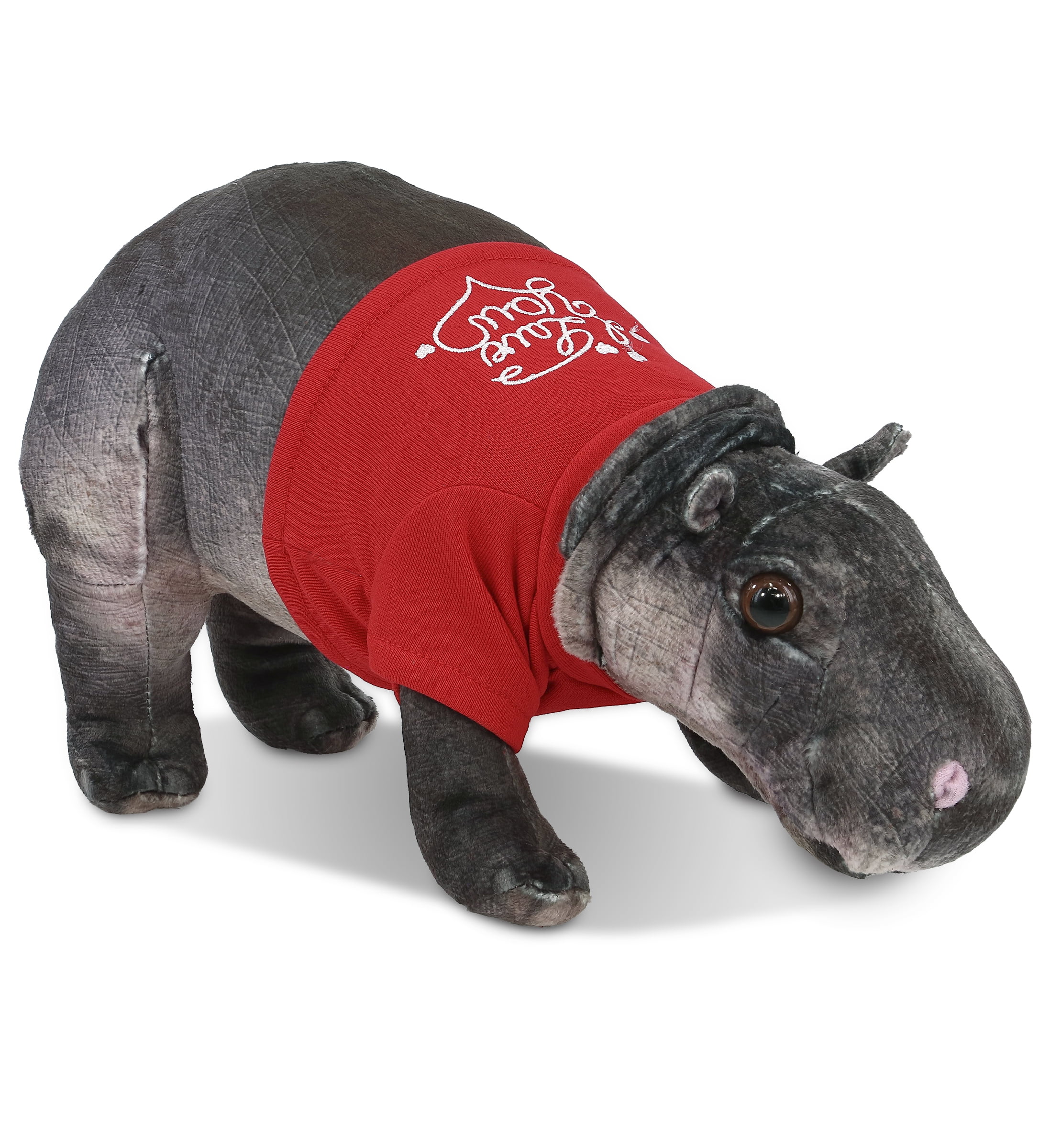 DolliBu I LOVE YOU Wild Collection Hippo Plush- Cute Hippopotamus Plush ...