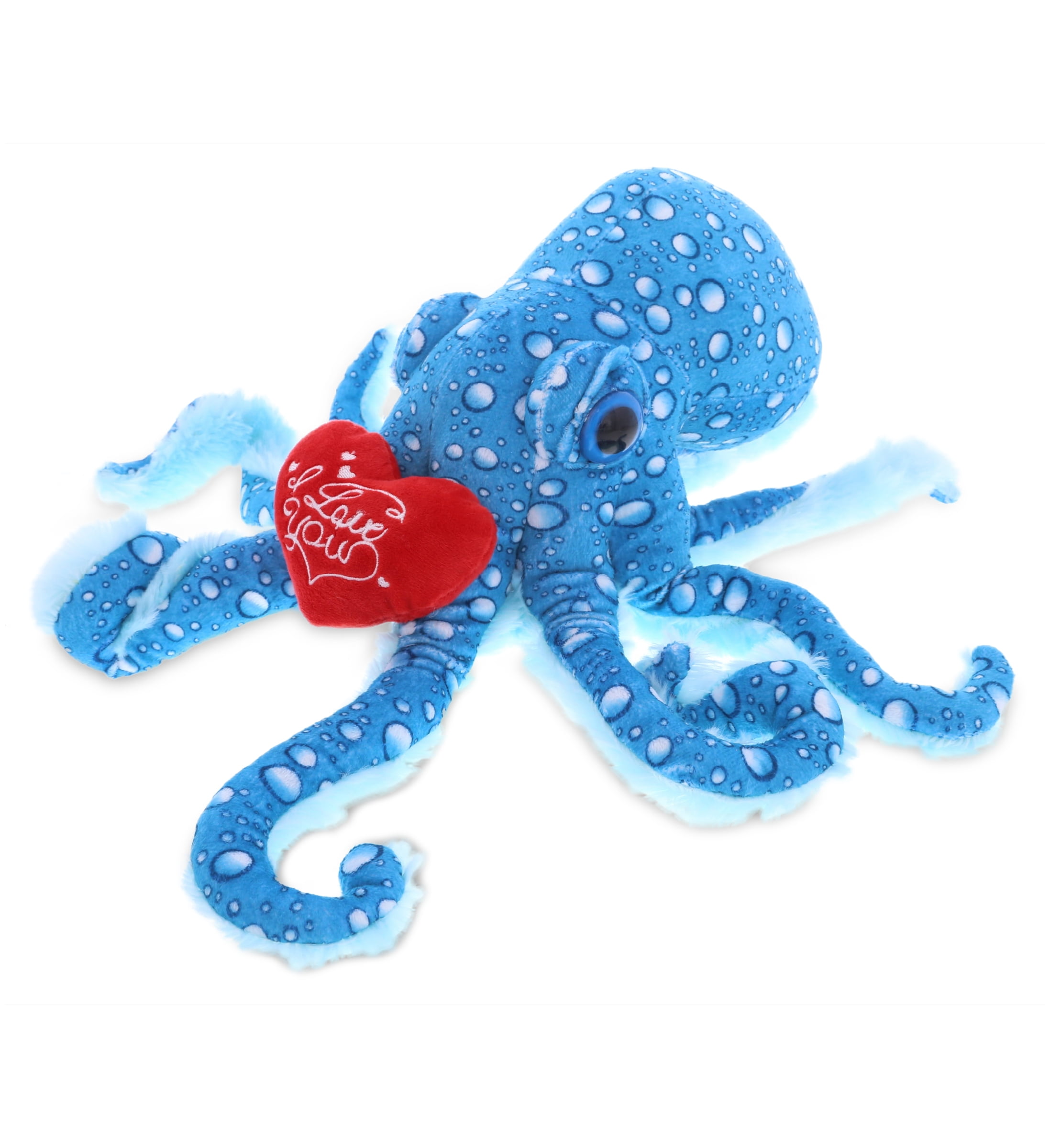 DolliBu I LOVE YOU Wild Collection Plush Blue Octopus - Cute Stuffed ...