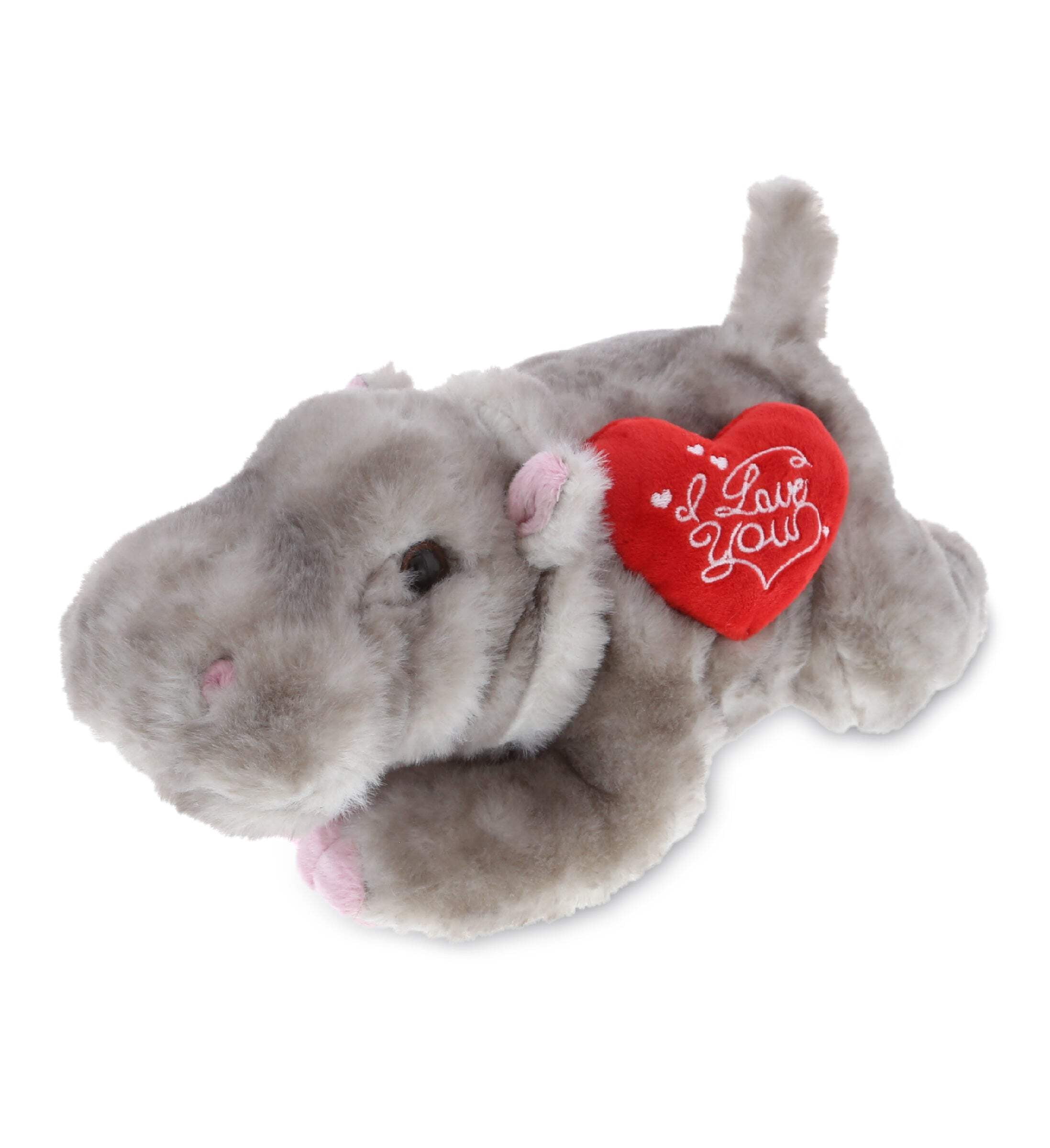 DolliBu I LOVE YOU Wild Collection Plush Hippo - Cute Stuffed Animal ...