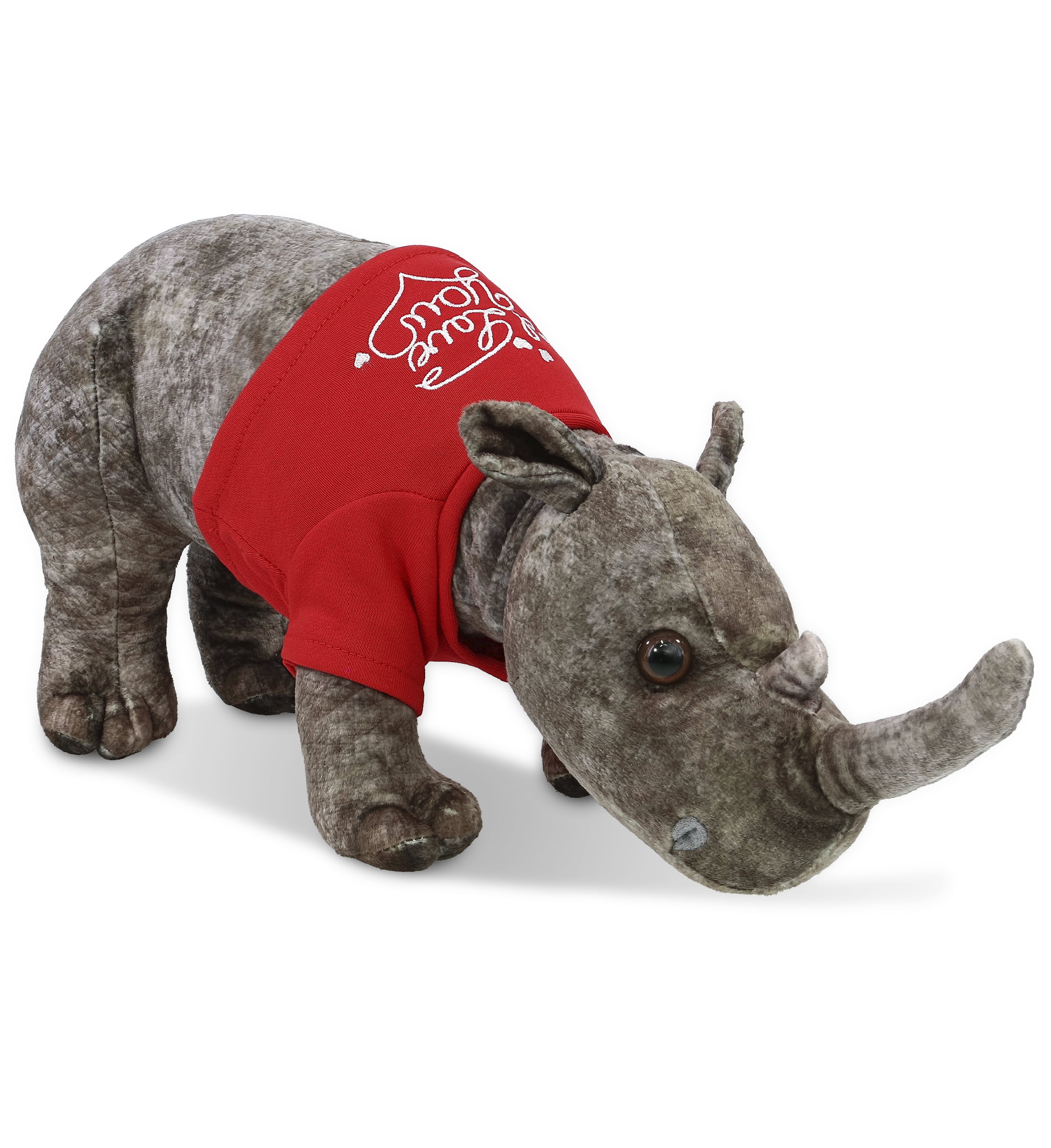 DolliBu I LOVE YOU Wild Collection Rhino Plush- Cute Rhinoceros Plush ...