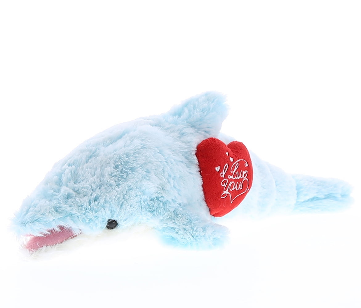 DolliBu I Love You Blue Dolphin Plush Stuffed Animal with Heart - 14 ...