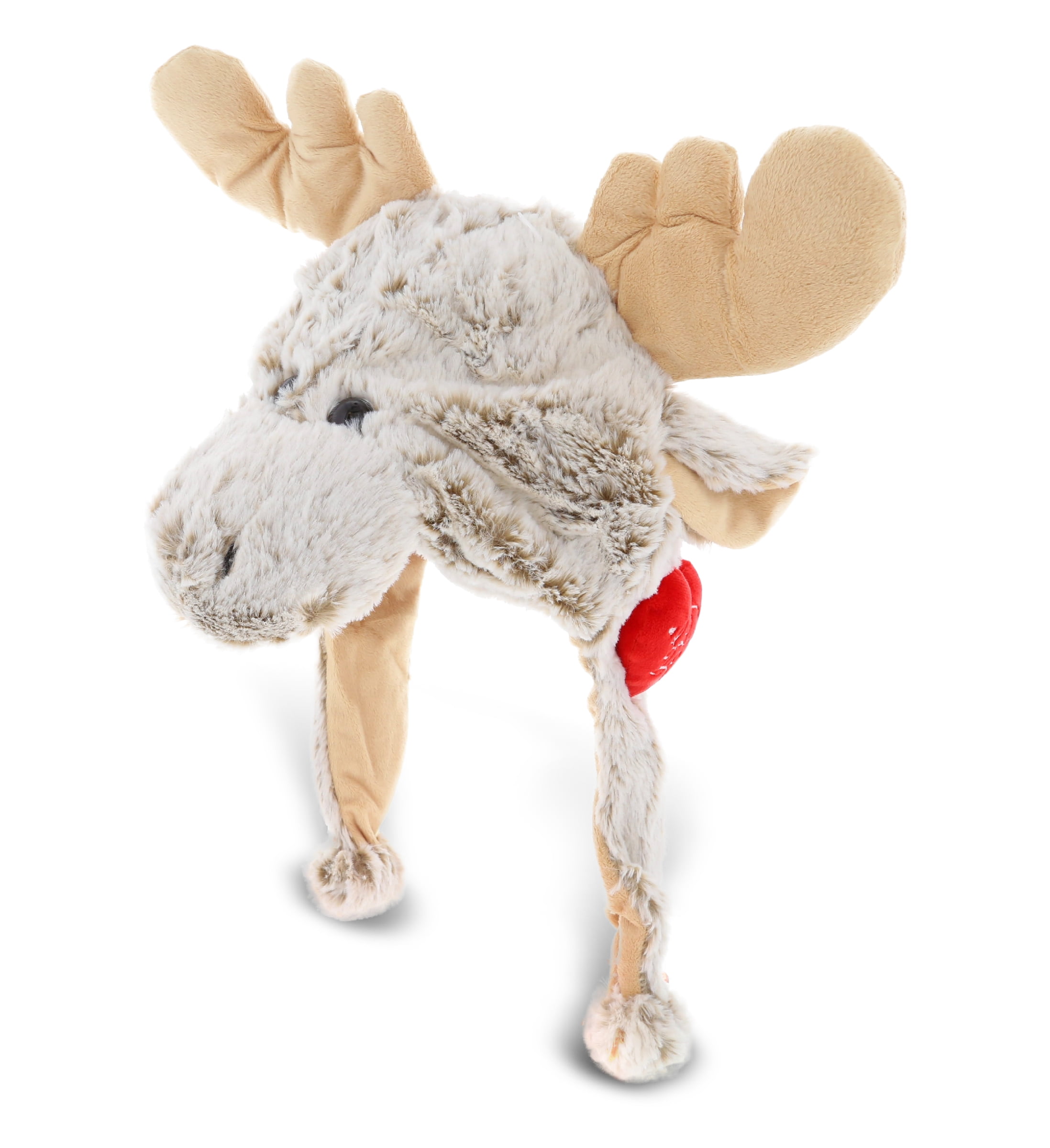 DolliBu I Love You Heart Brown Moose Plush Hat - 18 inches - Walmart.com