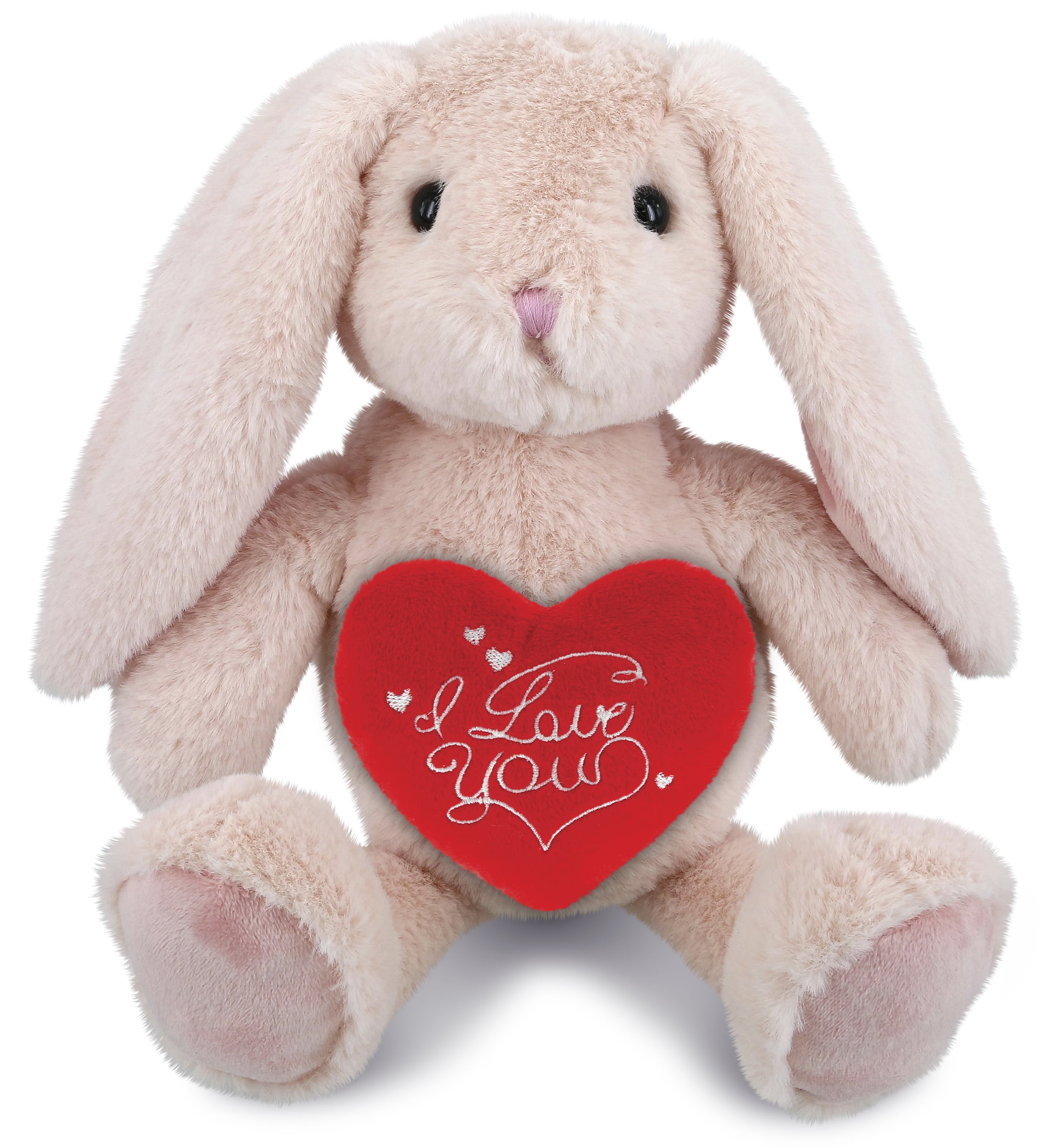 DolliBu I Love You Plush Super Soft Baby Pink Rabbit - Cute Stuffed ...