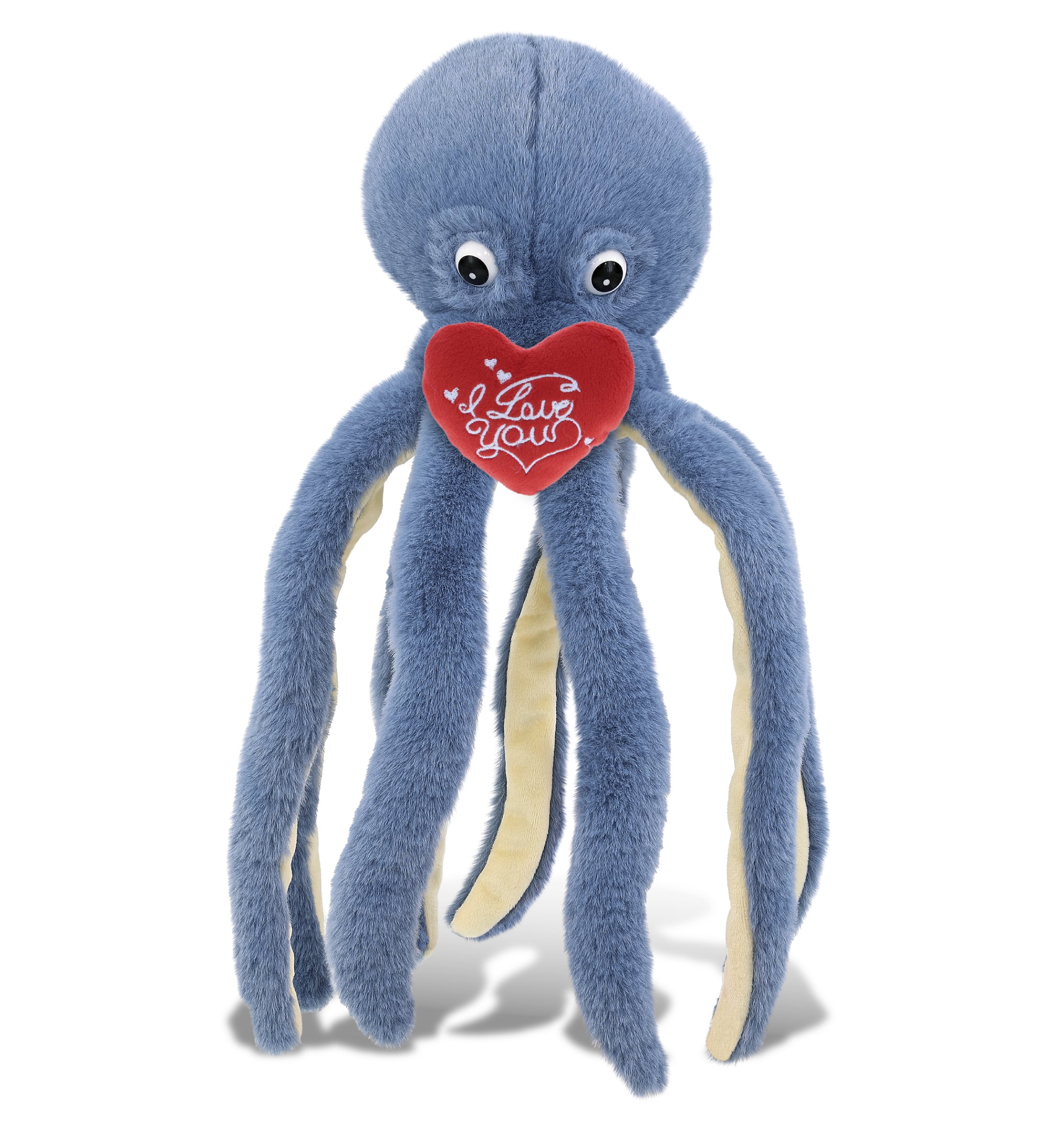 DolliBu I Love You Plush Super Soft Blue Octopus - Cute Stuffed Animal ...
