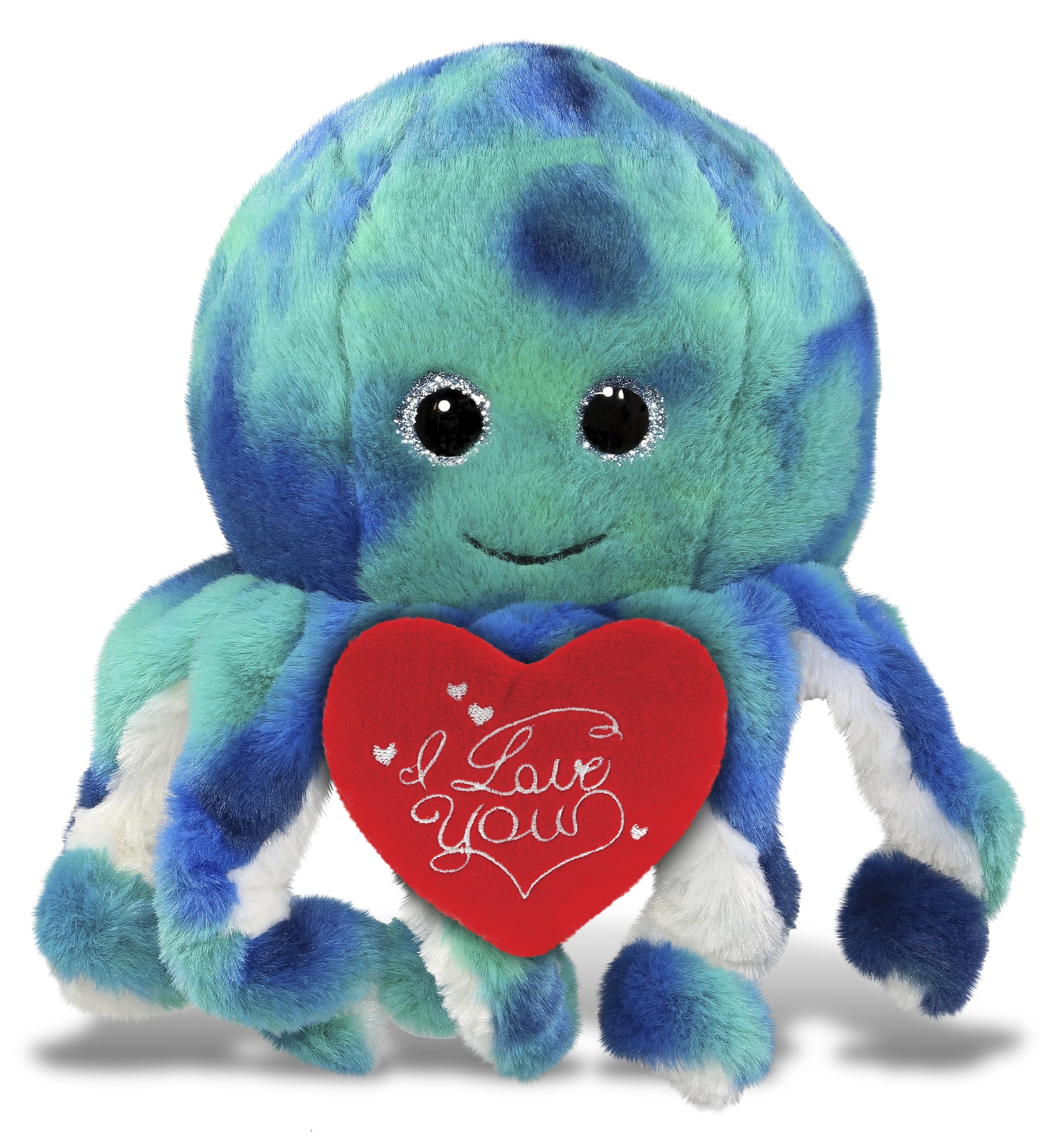 DolliBu I Love You Plush Super Soft Blue Tie-Dye Octopus - Cute Stuffed ...