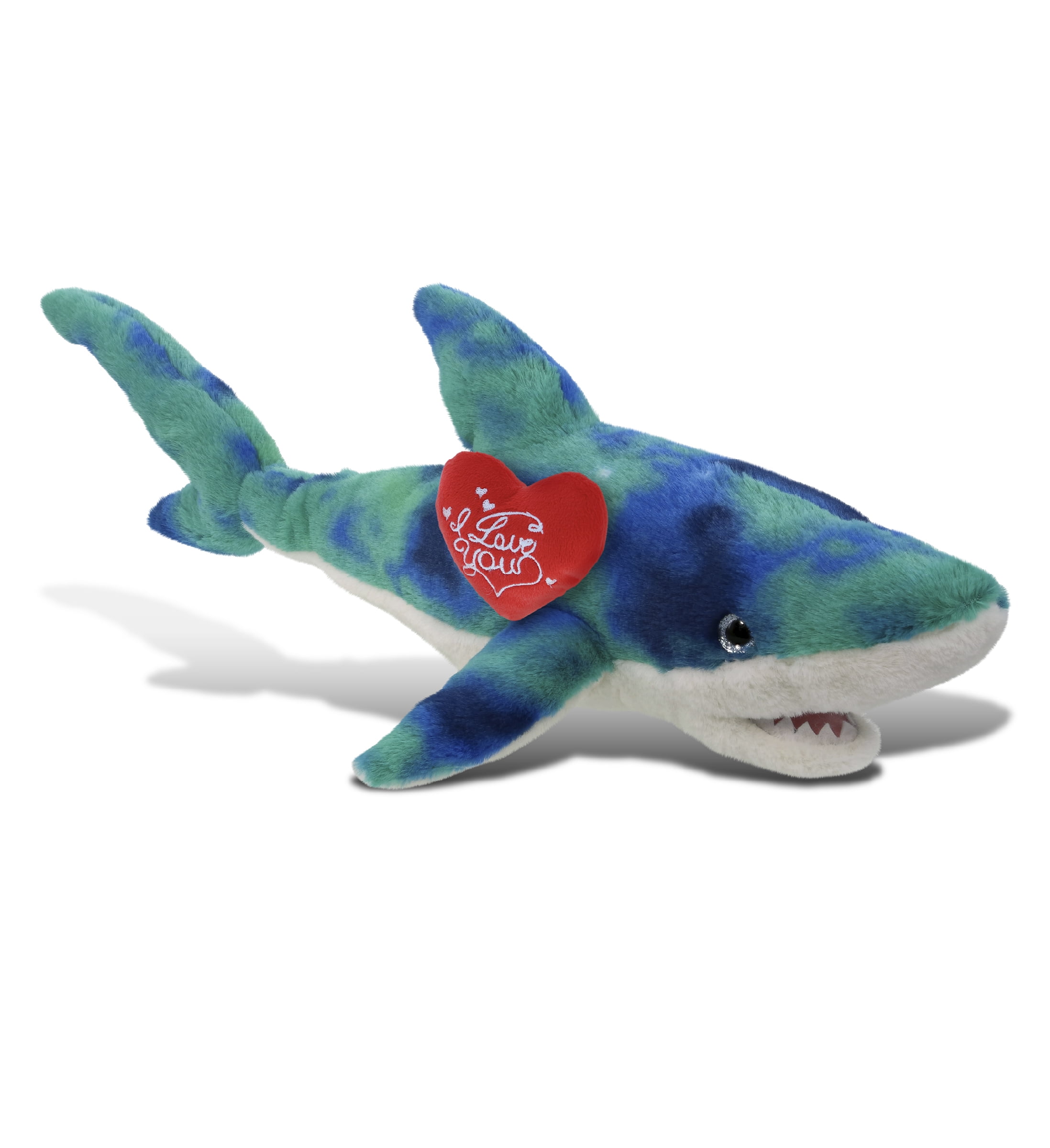 DolliBu I Love You Plush Super Soft Blue Tie-Dye Shark - Cute Stuffed ...