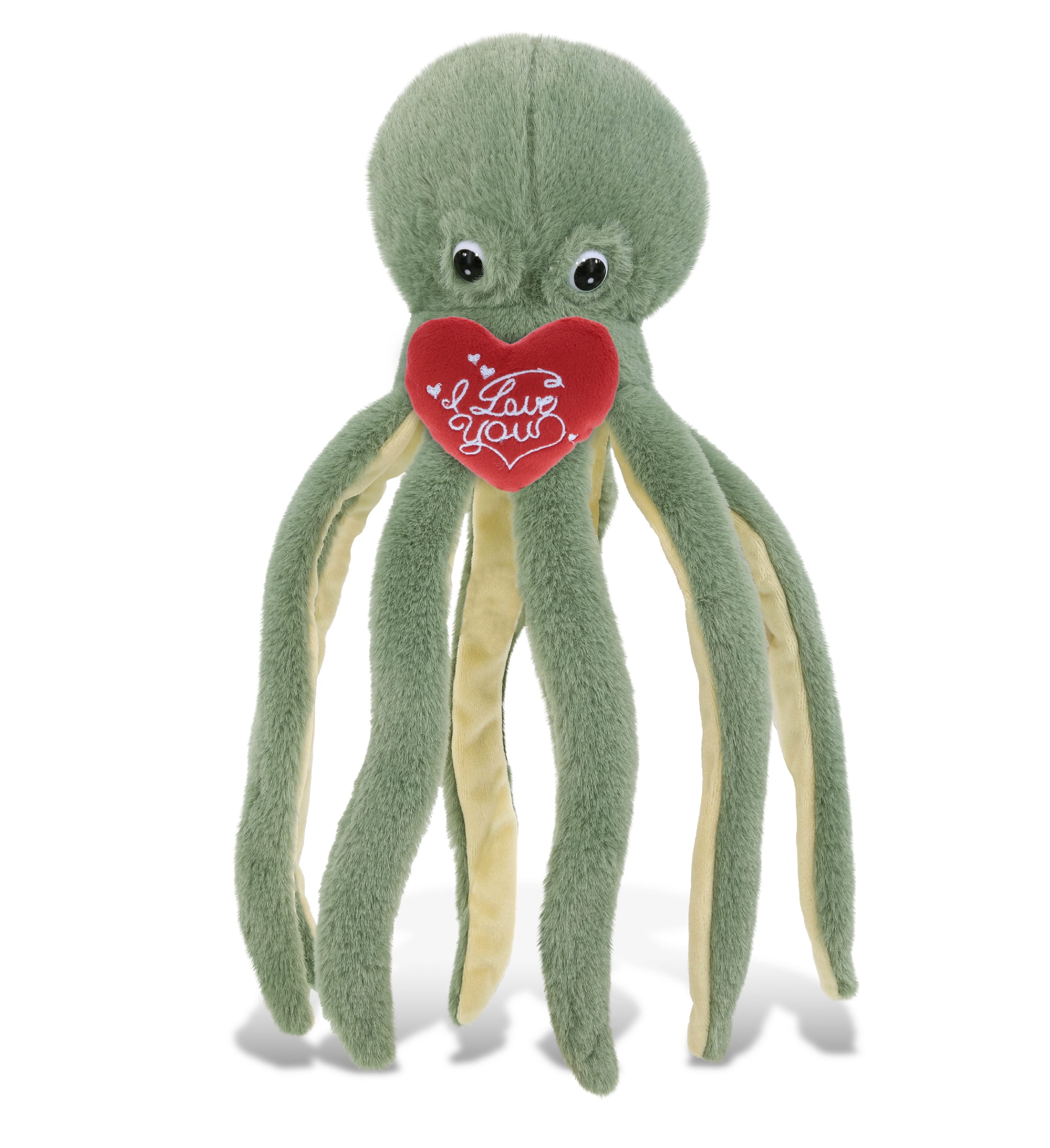DolliBu I Love You Plush Super Soft Green Octopus - Cute Stuffed Animal ...