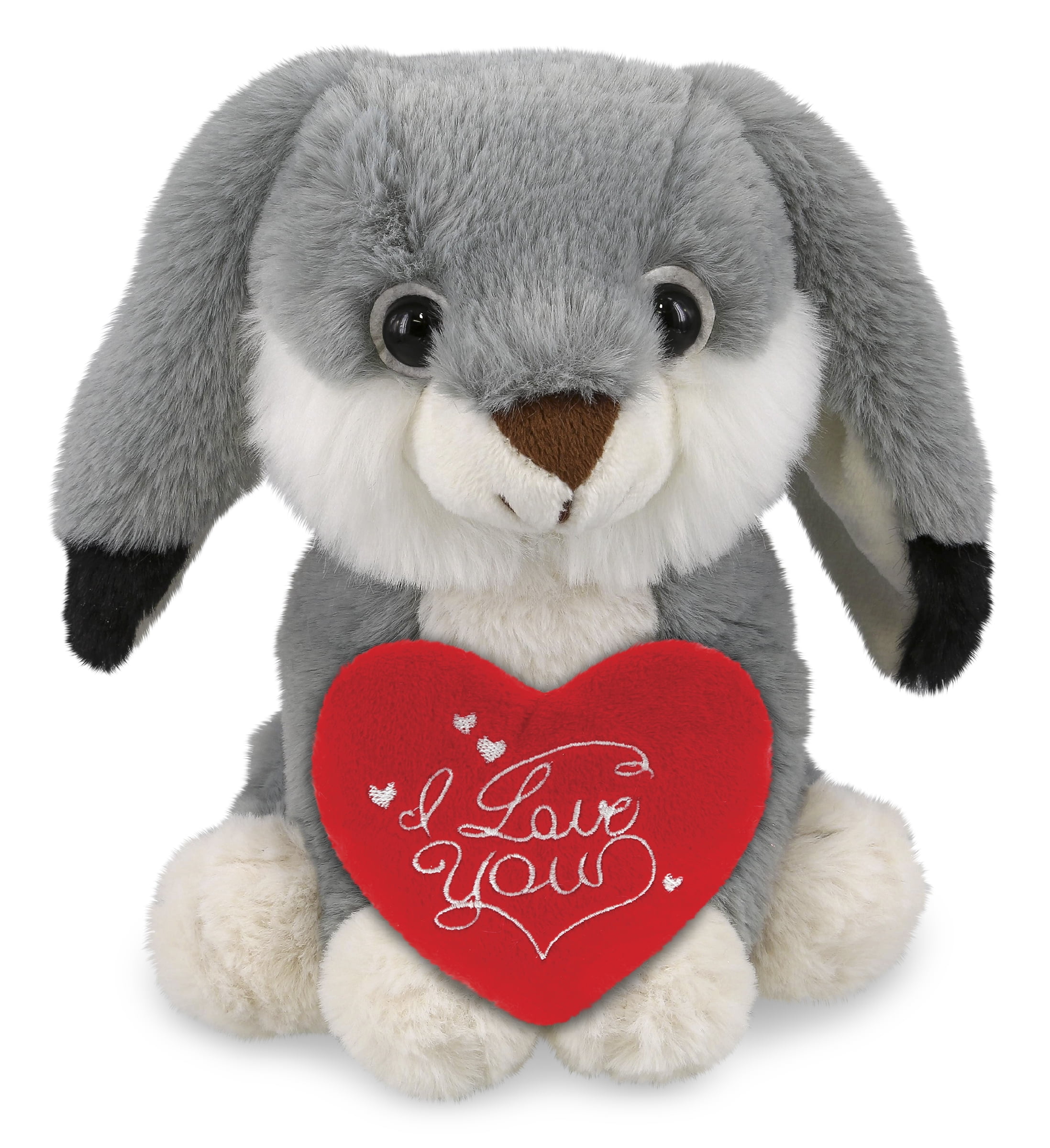DolliBu I Love You Plush Super Soft Grey Rabbit - Cute Stuffed Animal ...